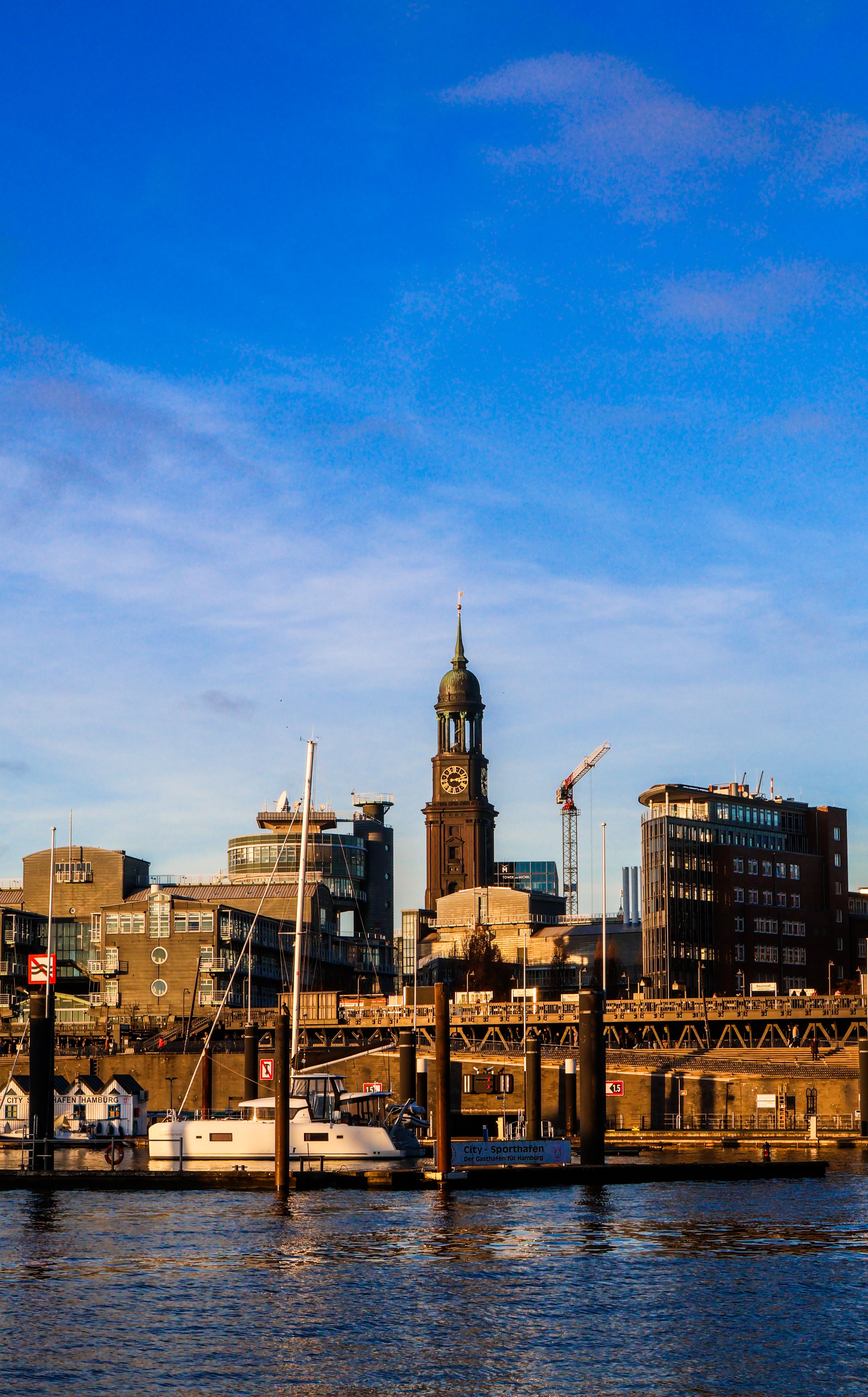 Hamburg Cityscape at Sunrise with Iconic Landmarks · Free Stock Photo