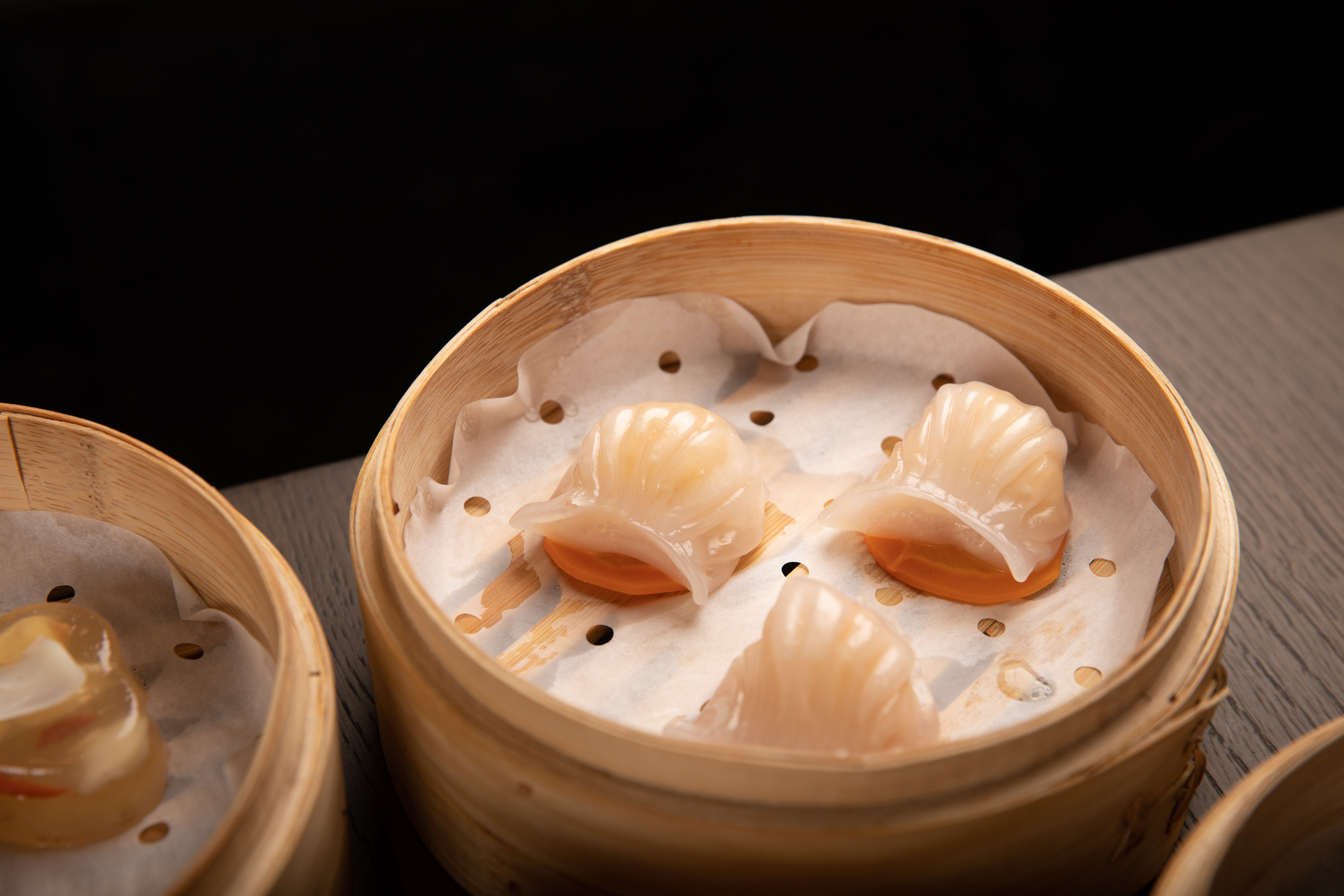 Steamed Dim Sum Dumplings in Bamboo Basket · Free Stock Photo