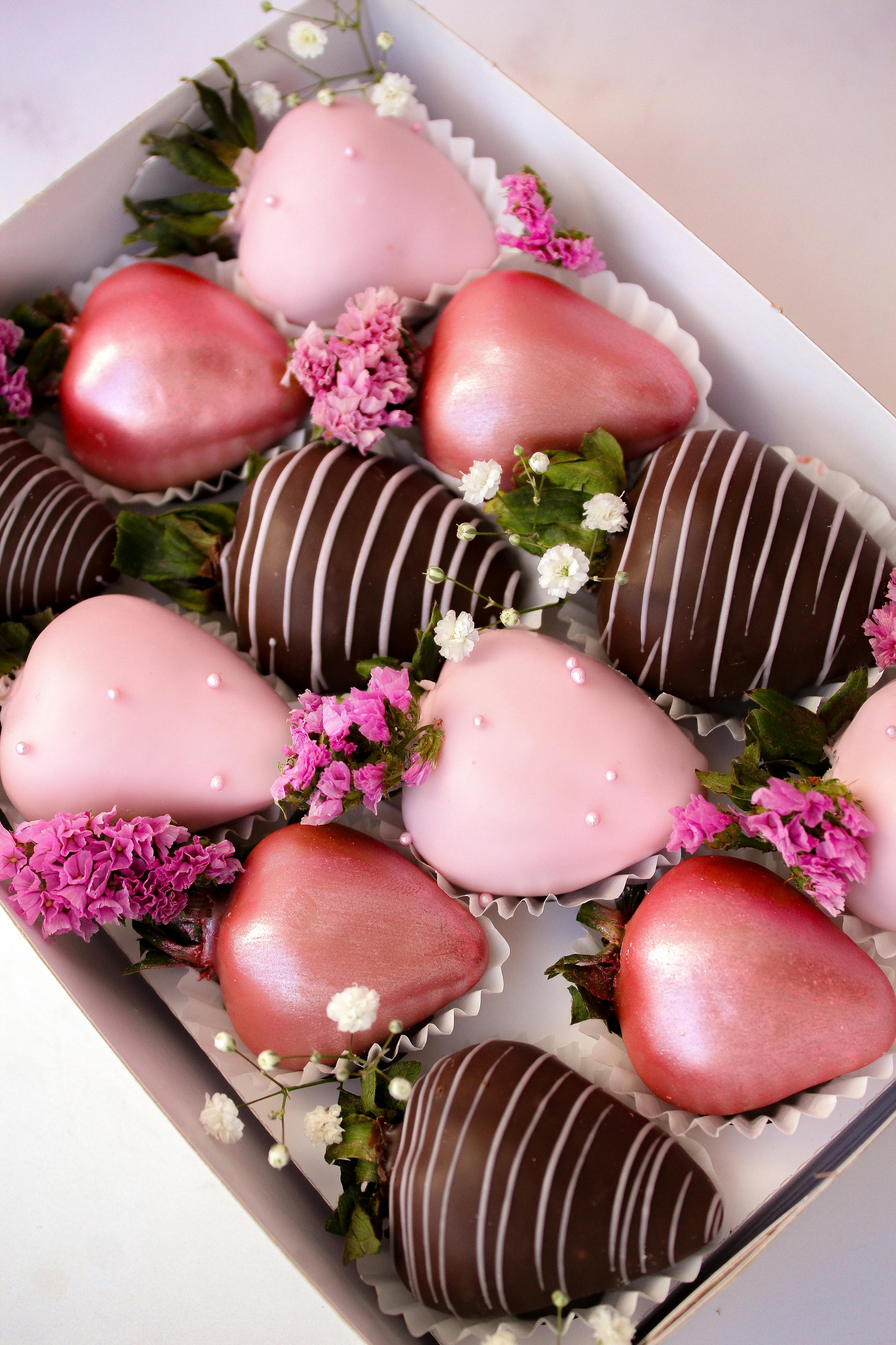 Elegant Chocolate Covered Strawberries Gift Box · Free Stock Photo
