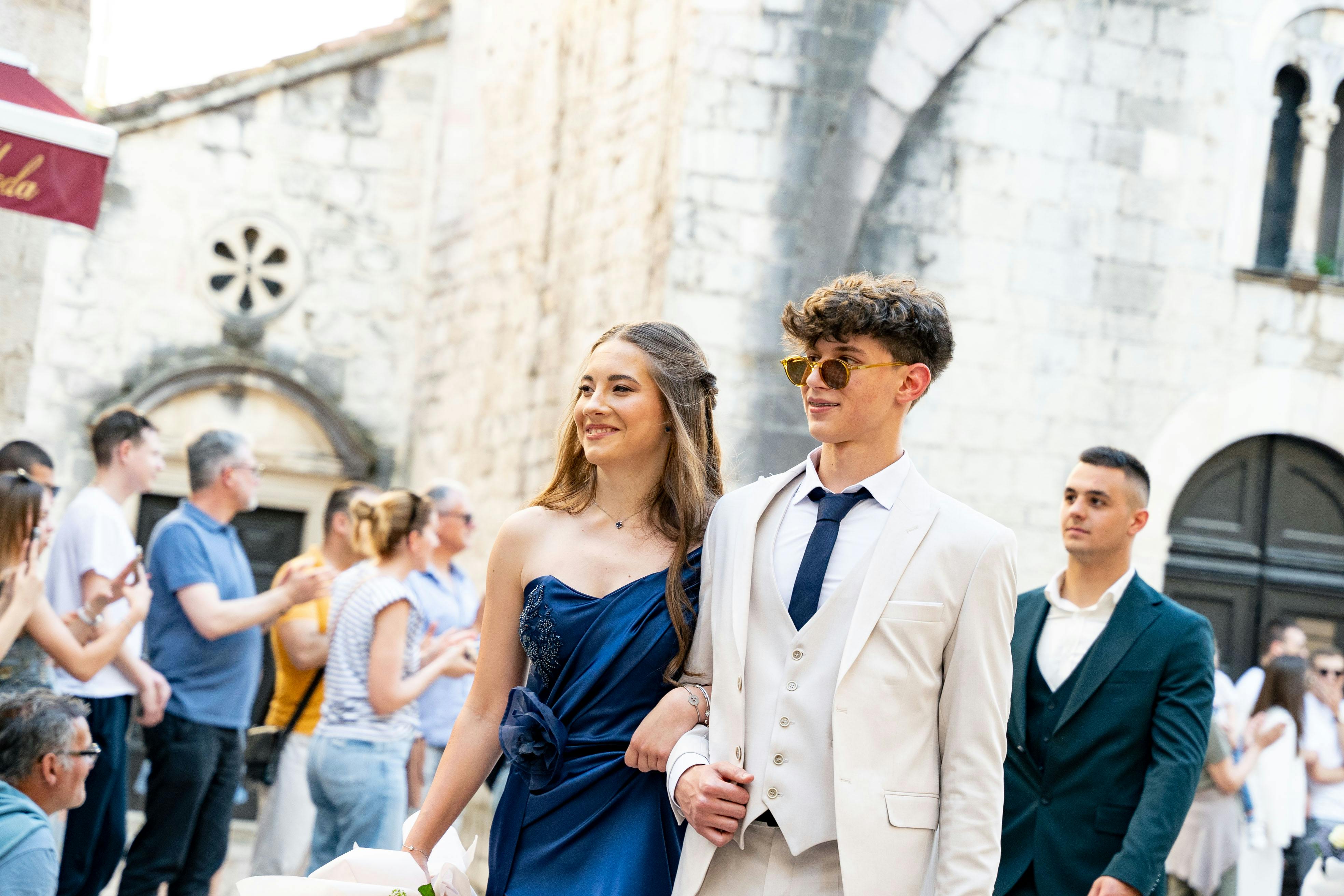 Elegant Couple at Outdoor Social Event · Free Stock Photo