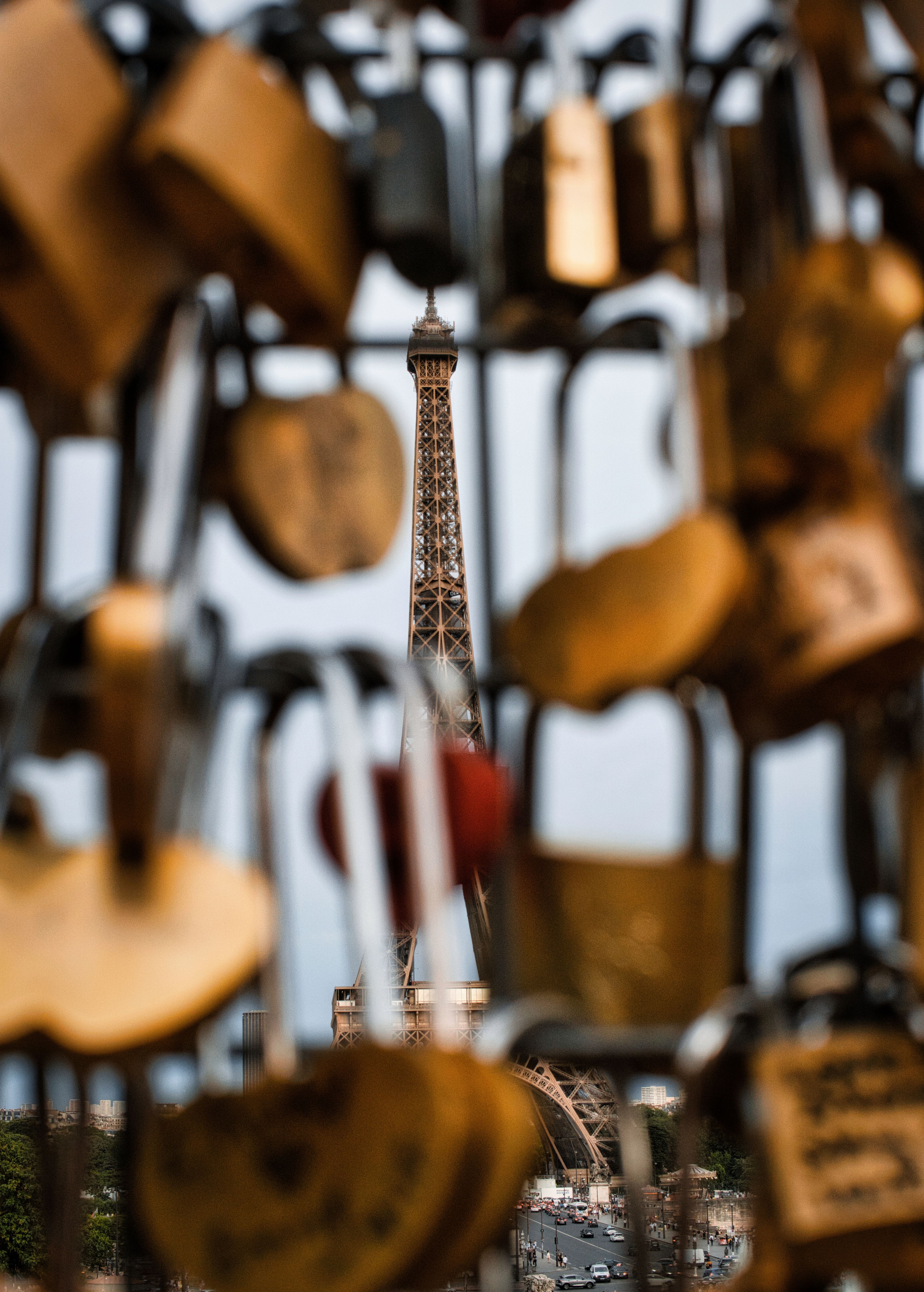 Eiffel Tower Framed by Love Locks in Paris · Free Stock Photo