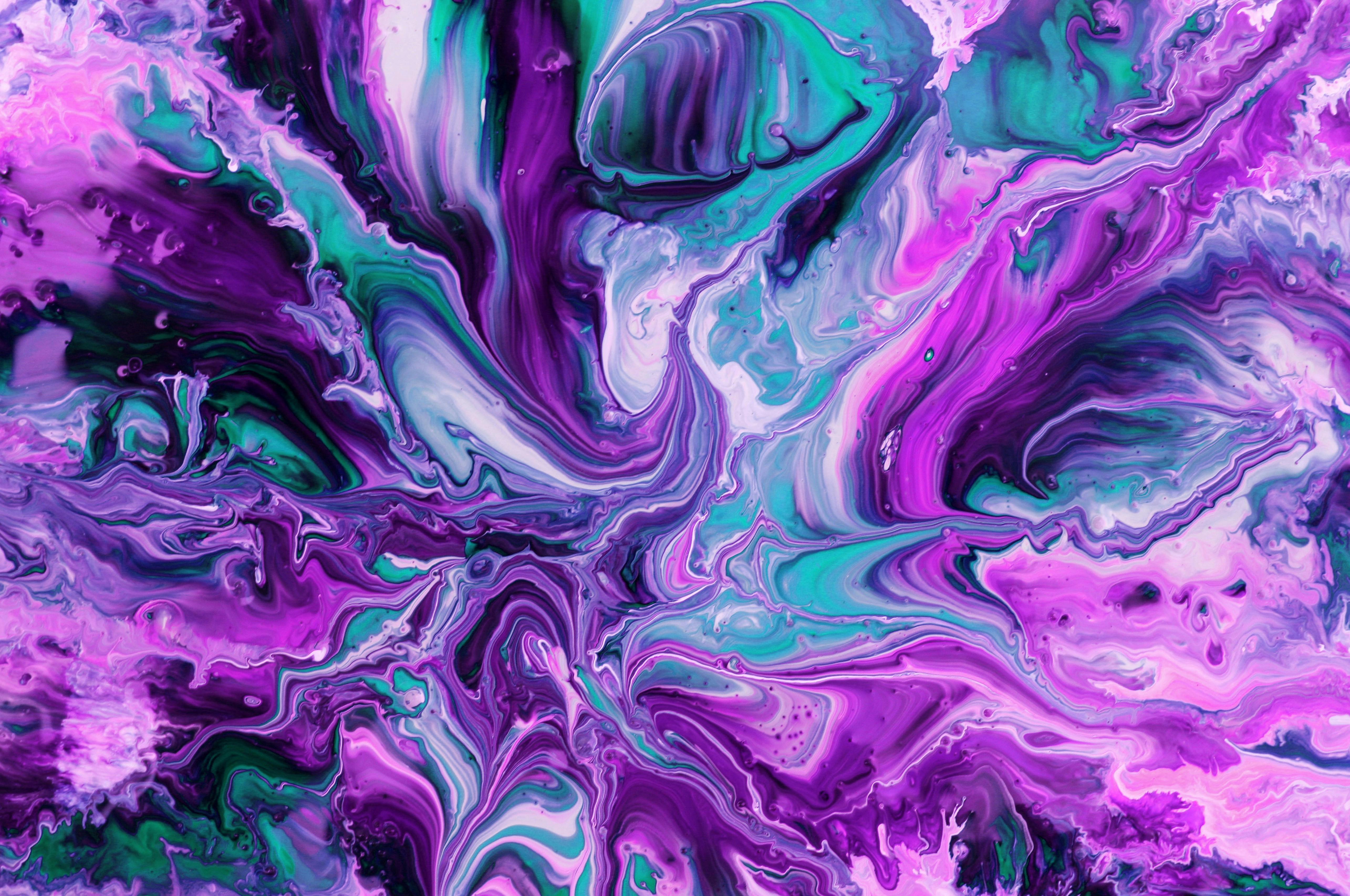 Vibrant Abstract Marbled Paint Patterns · Free Stock Photo