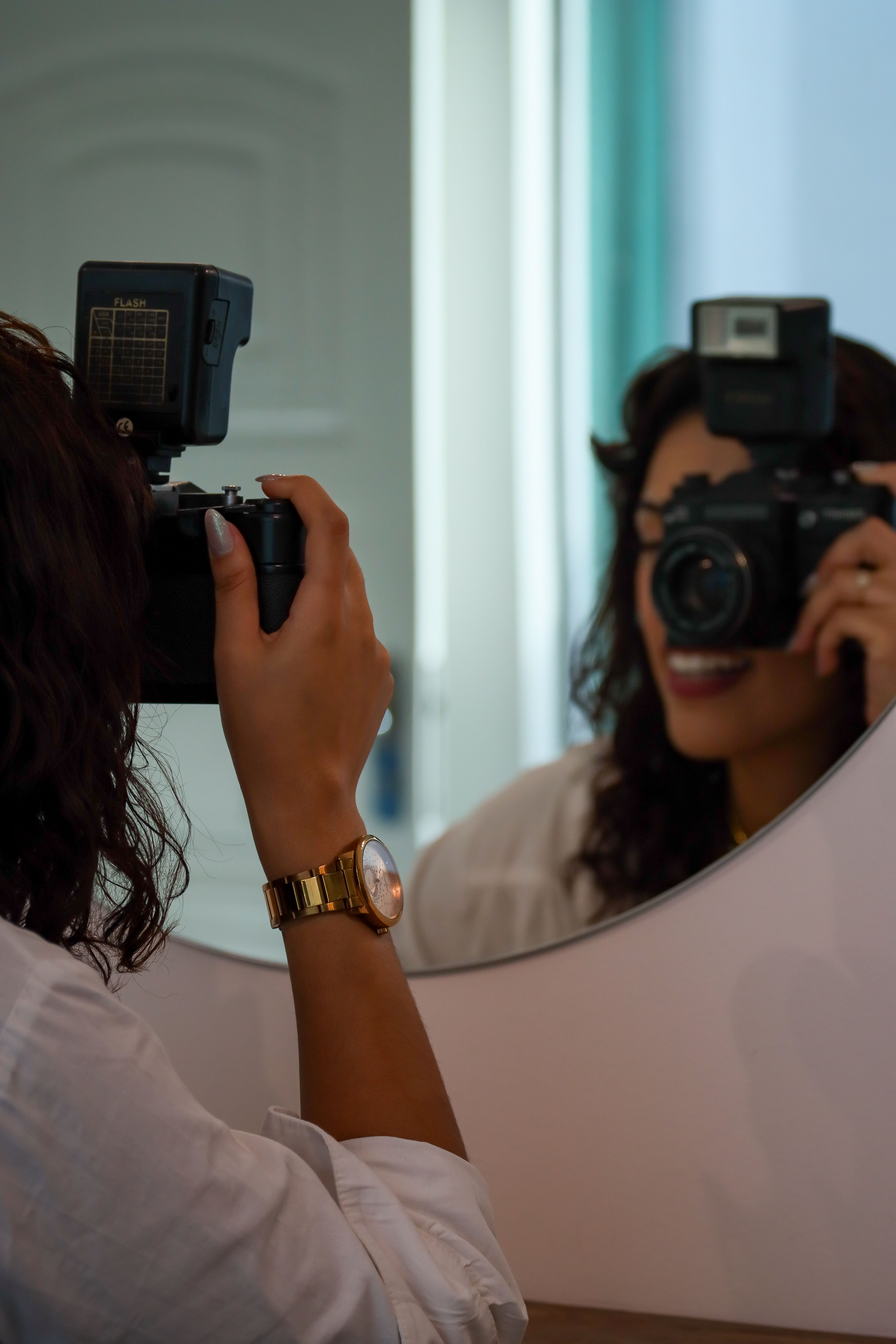 Photographer Capturing Reflection in Mirror · Free Stock Photo