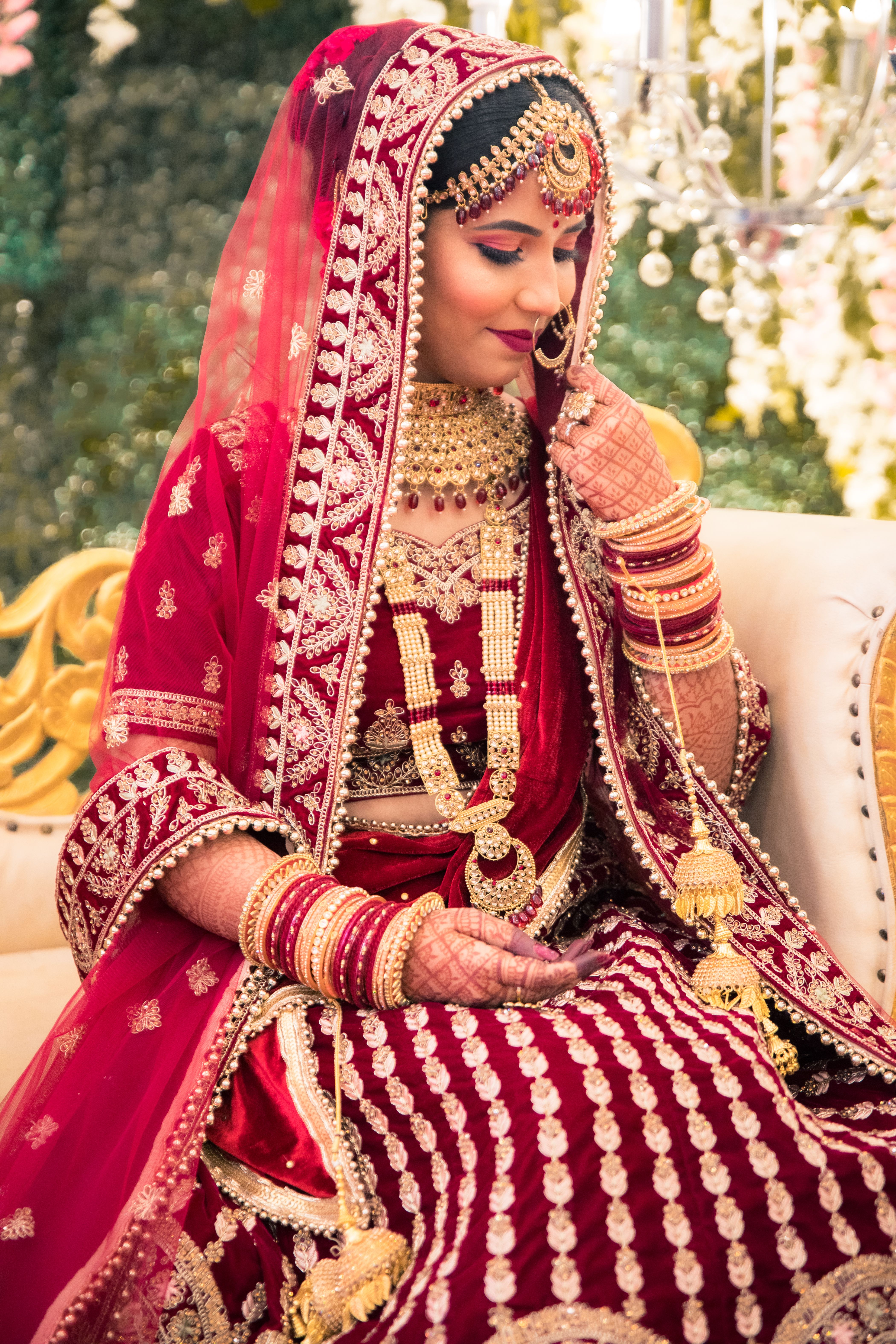 Stunning Indian Bride in Traditional Red Attire · Free Stock Photo