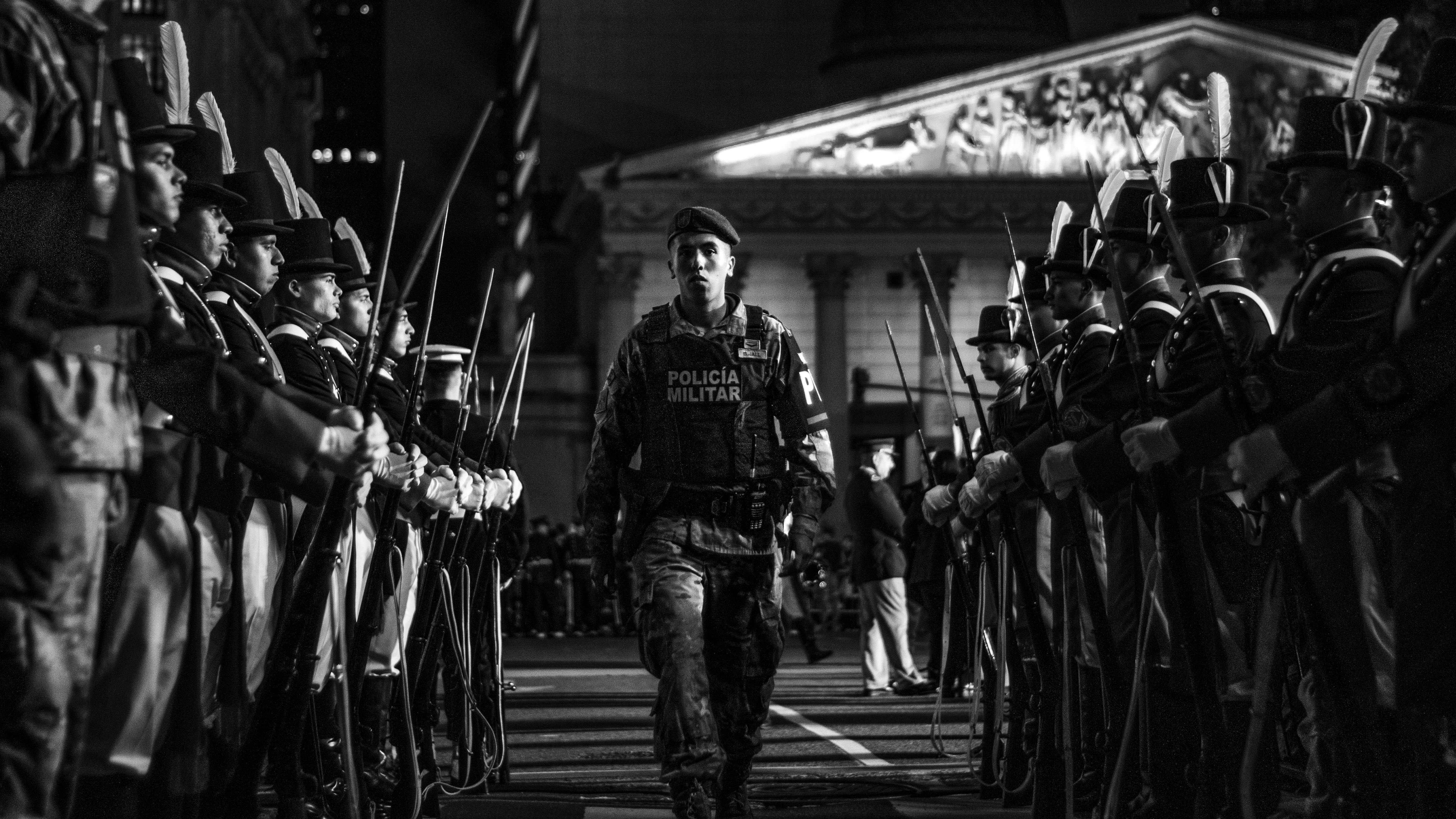 Black and White Military Parade in Buenos Aires · Free Stock Photo