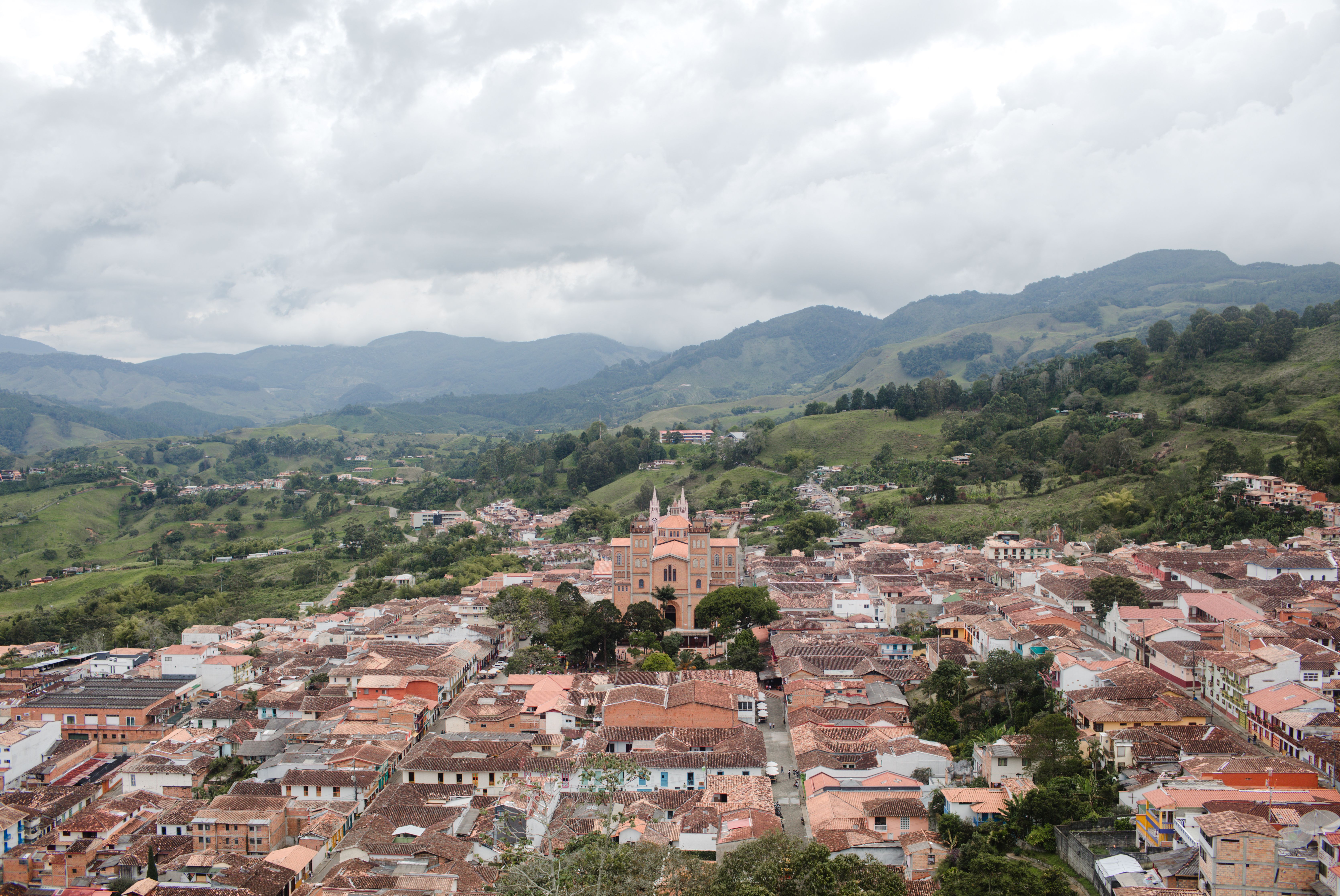 Aerial View of Jericó Town with Mountains · Free Stock Photo