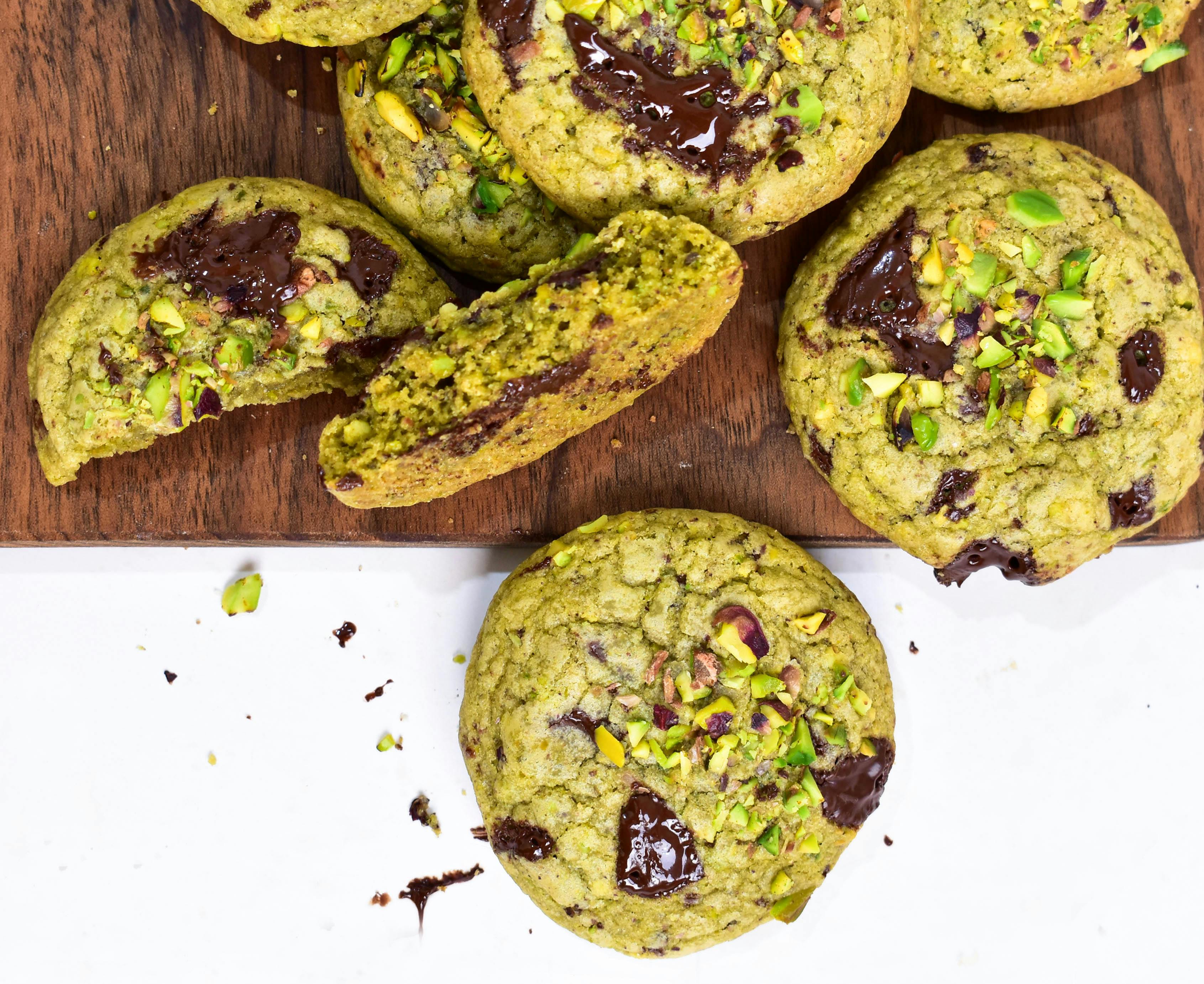 Delicious Matcha Chocolate Chip Cookies · Free Stock Photo