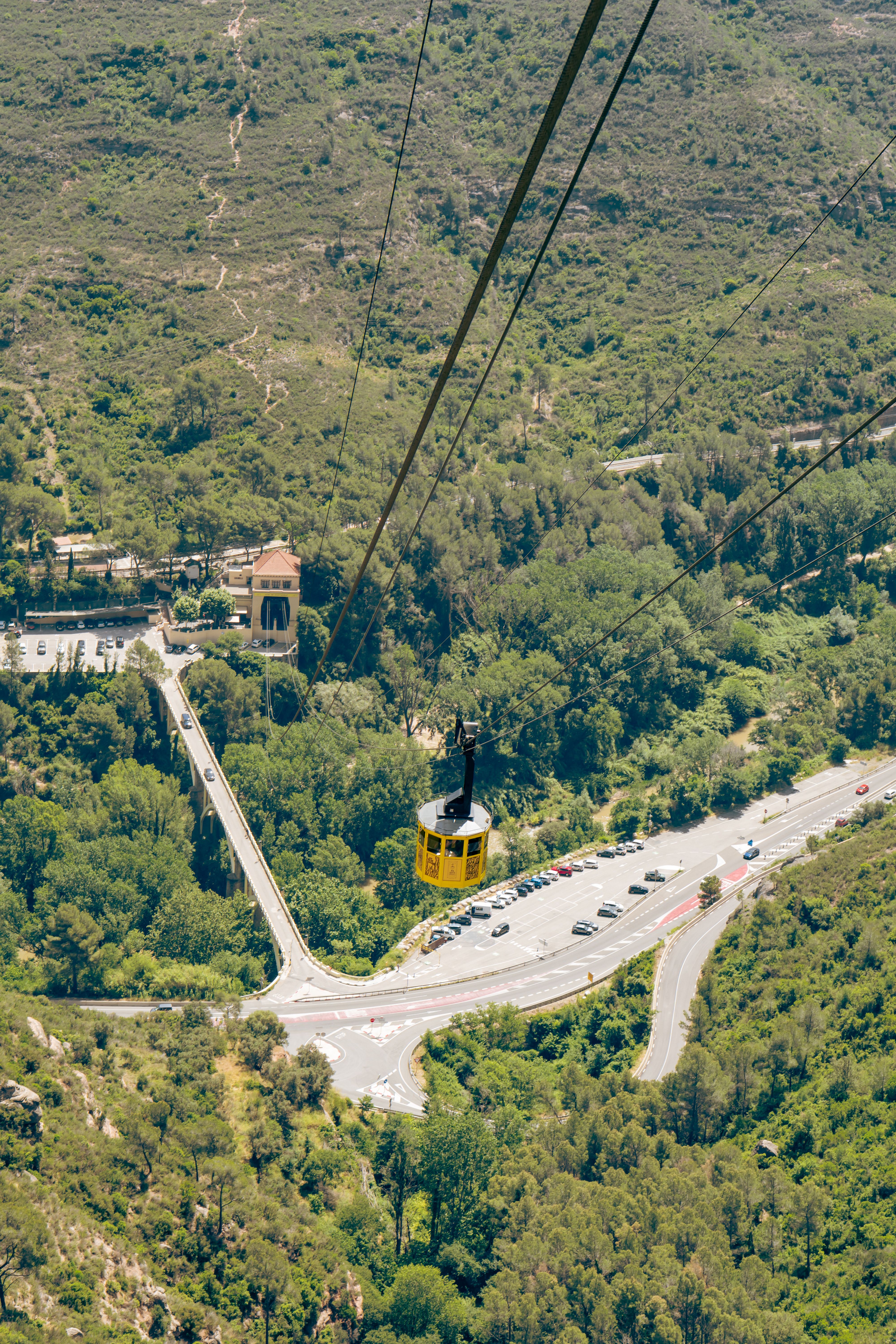 Aerial View of Montserrat Cable Car in Catalonia · Free Stock Photo