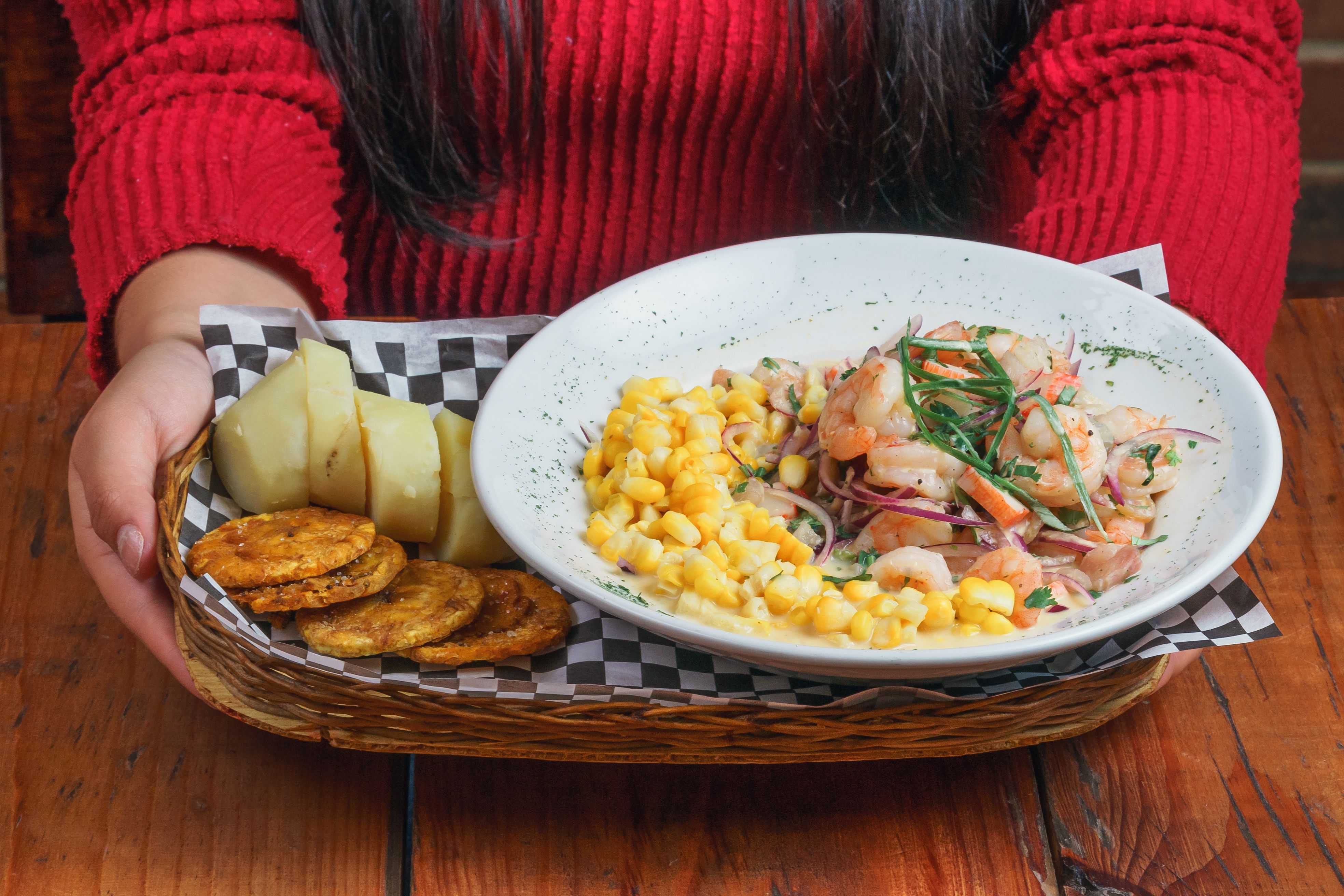 Delicious Seafood Ceviche with Corn and Potatoes · Free Stock Photo