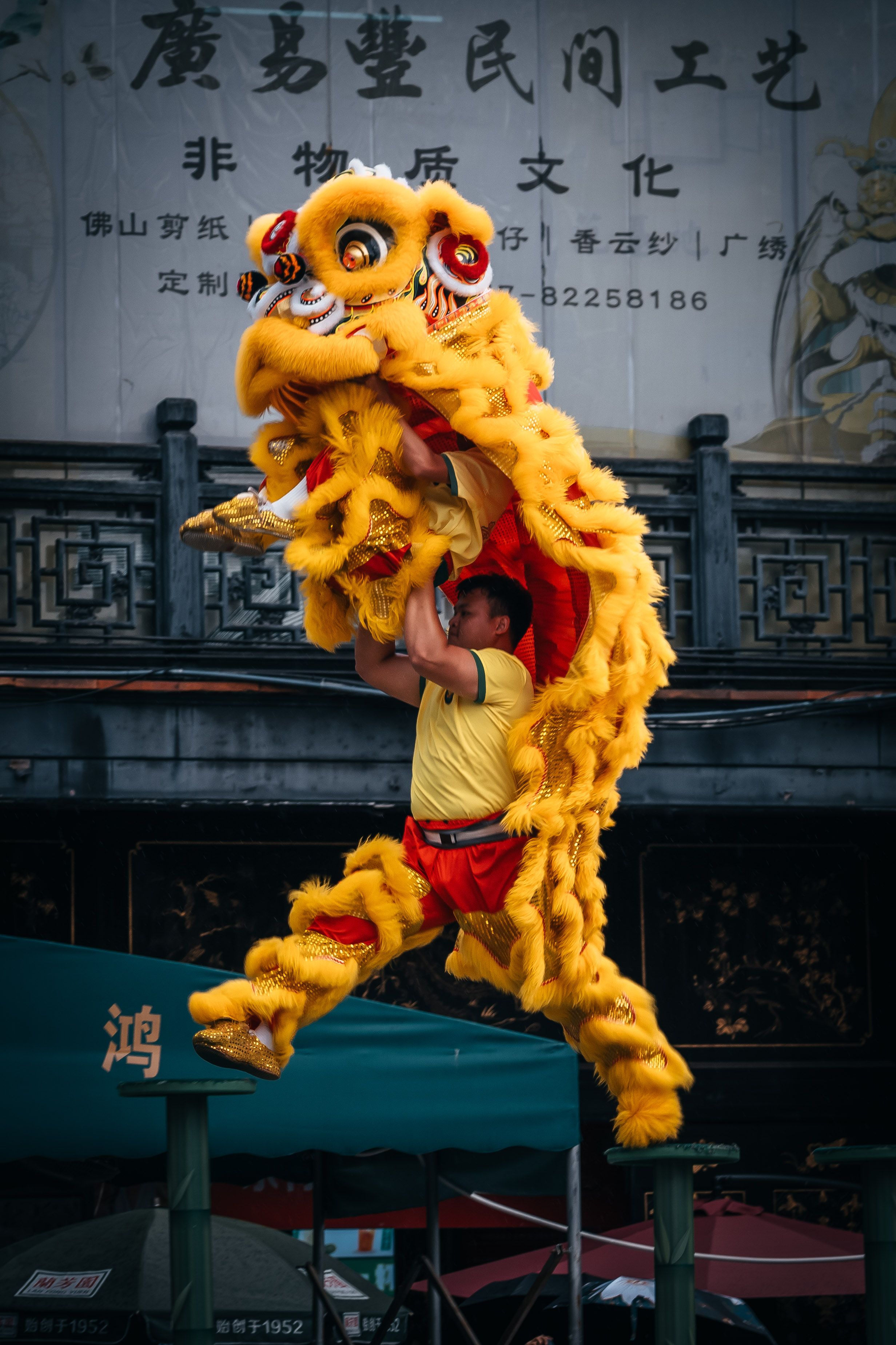 Colorful Lion Dance Performance in Festival · Free Stock Photo