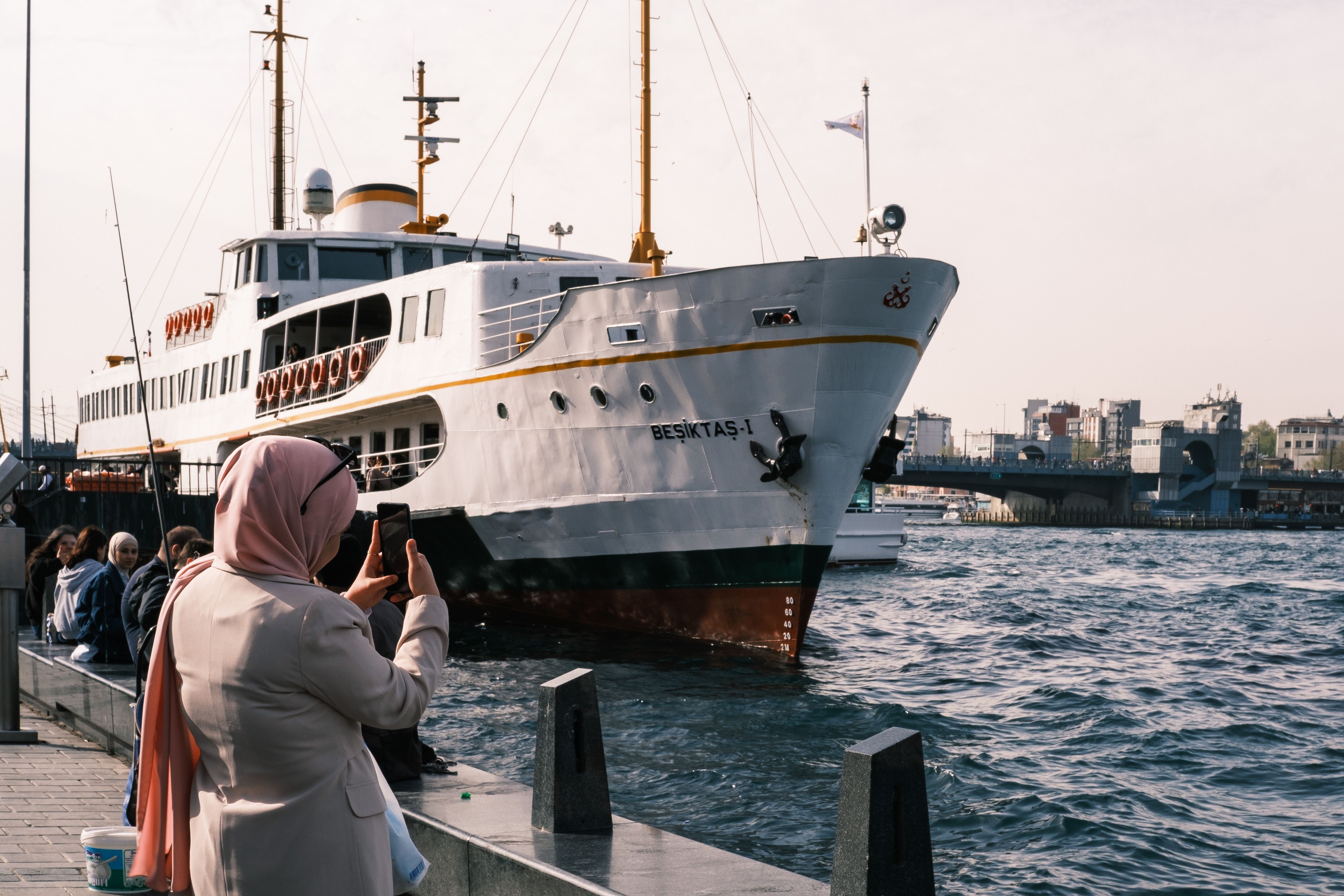 Tourist Captures Scenic View of Ferry in Istanbul · Free Stock Photo