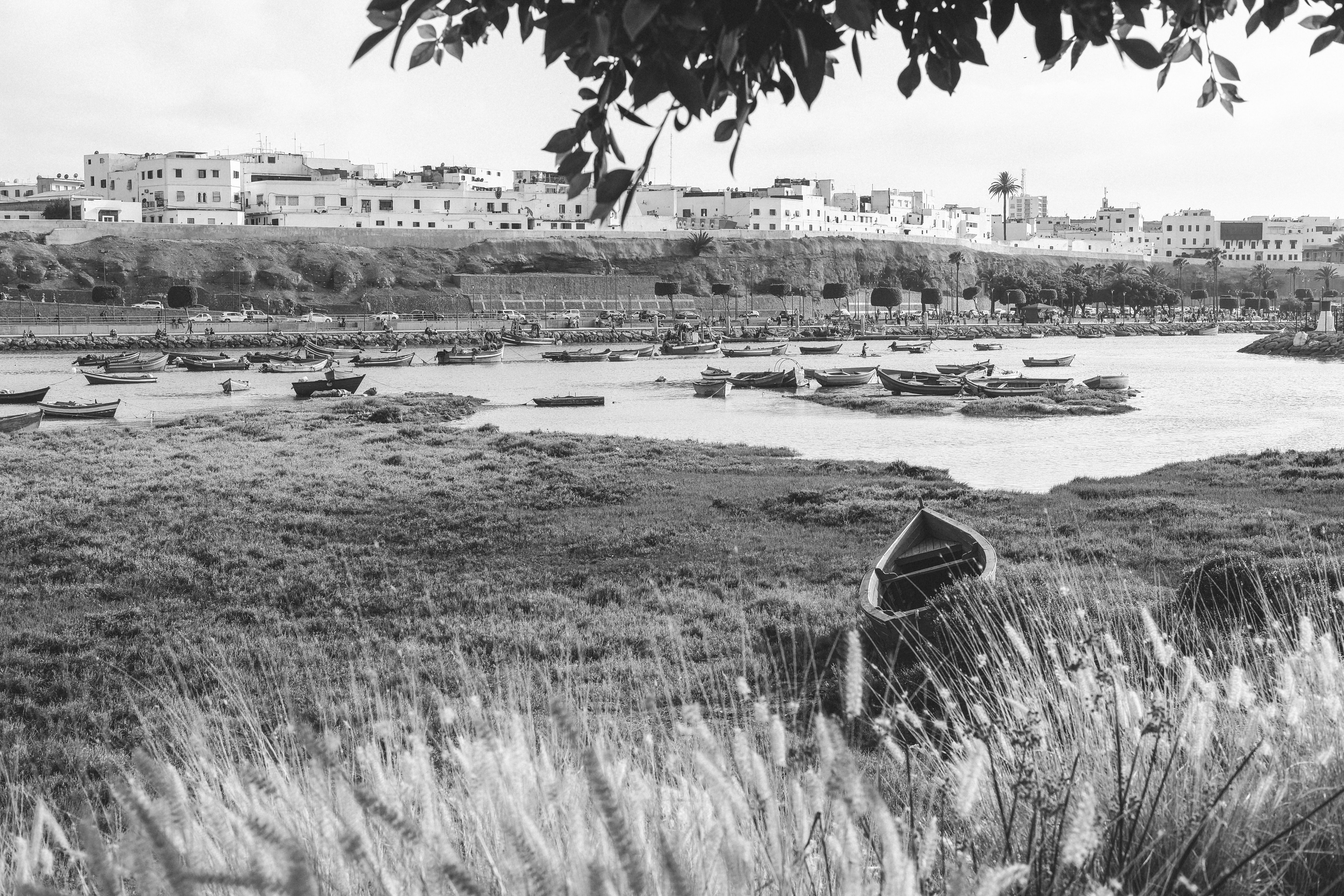 Scenic Riverbank View in Rabat with Boats · Free Stock Photo