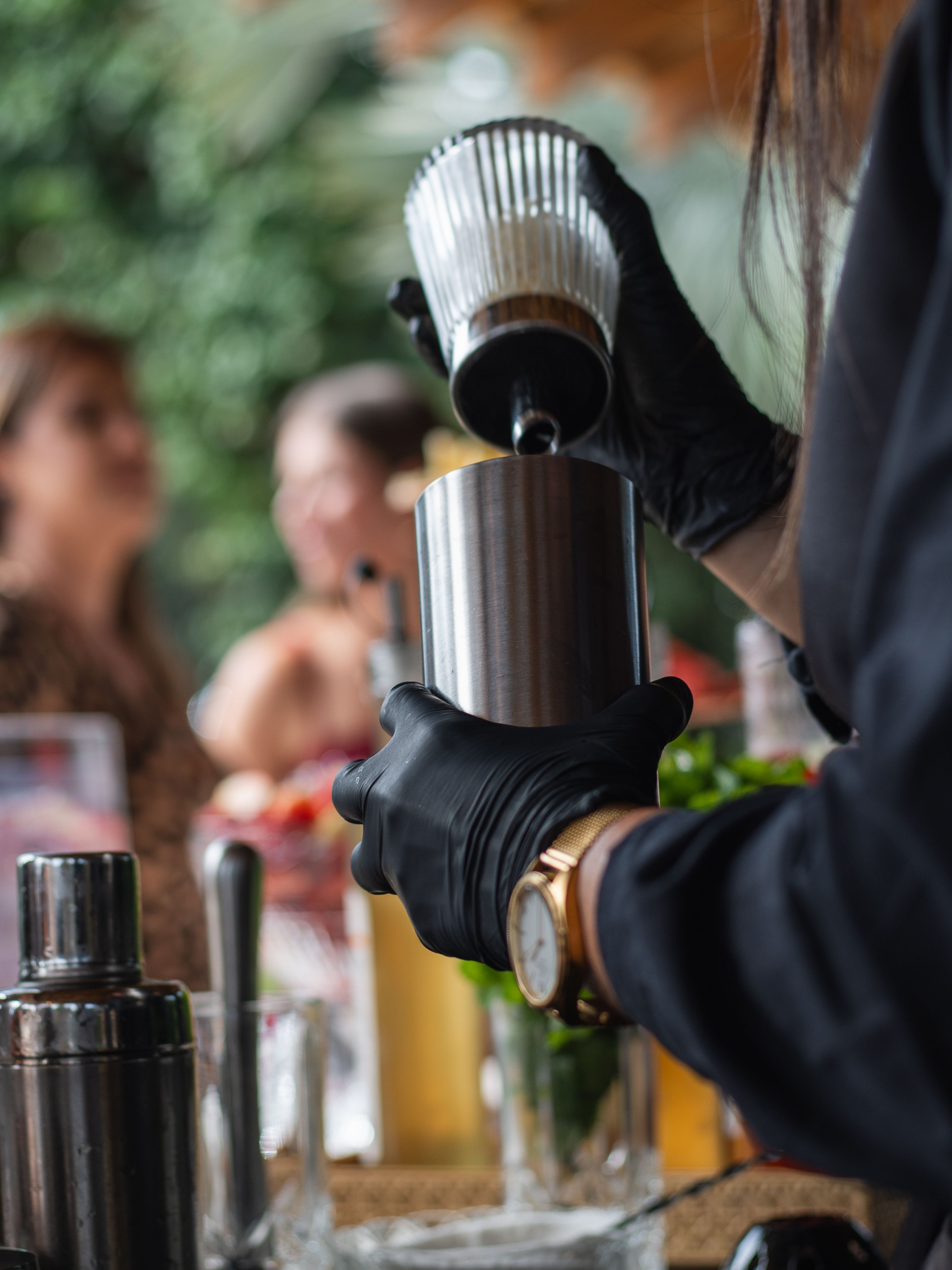 Bartender Mixing Cocktails at Outdoor Event · Free Stock Photo
