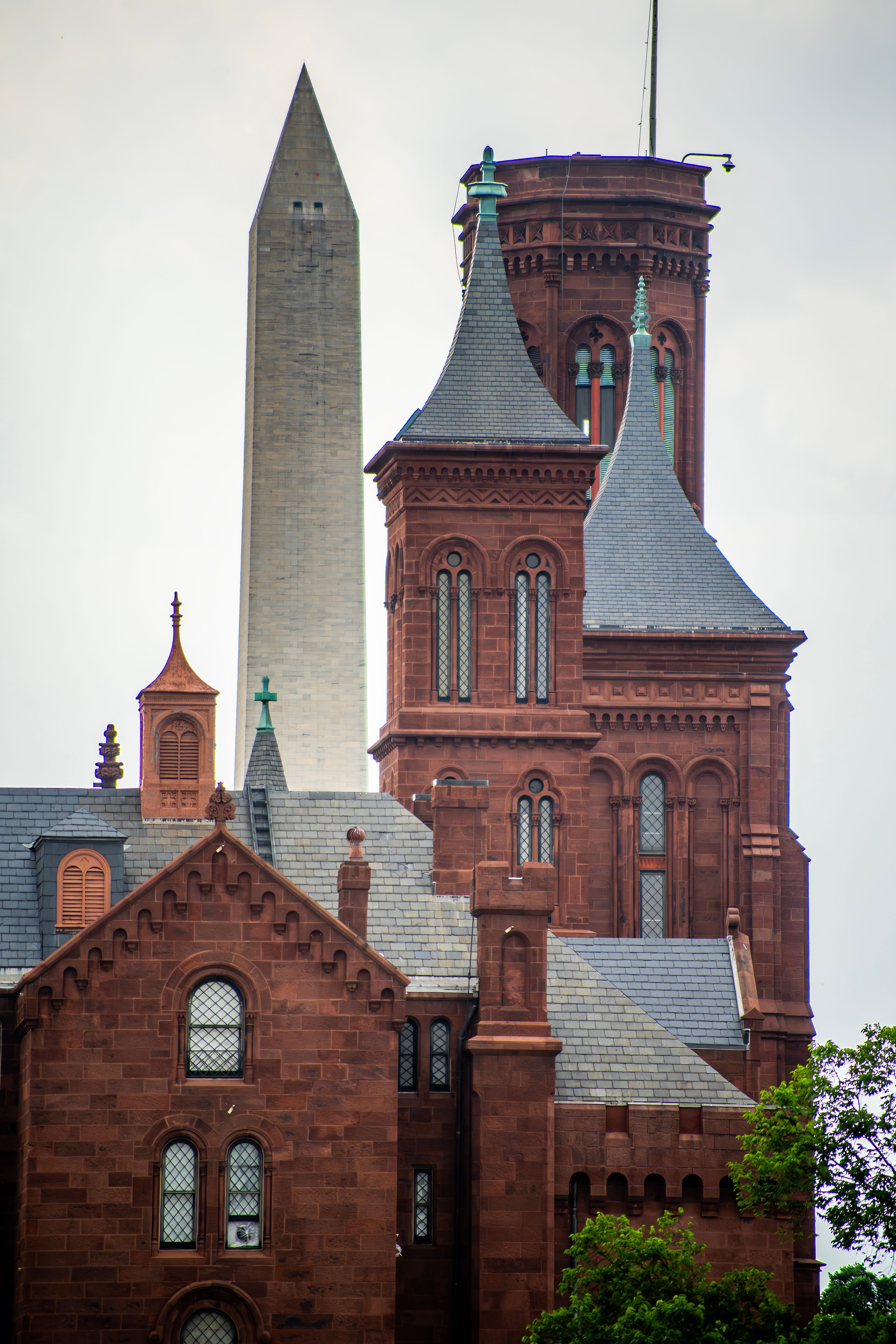 Smithsonian Castle and Washington Monument in DC · Free Stock Photo