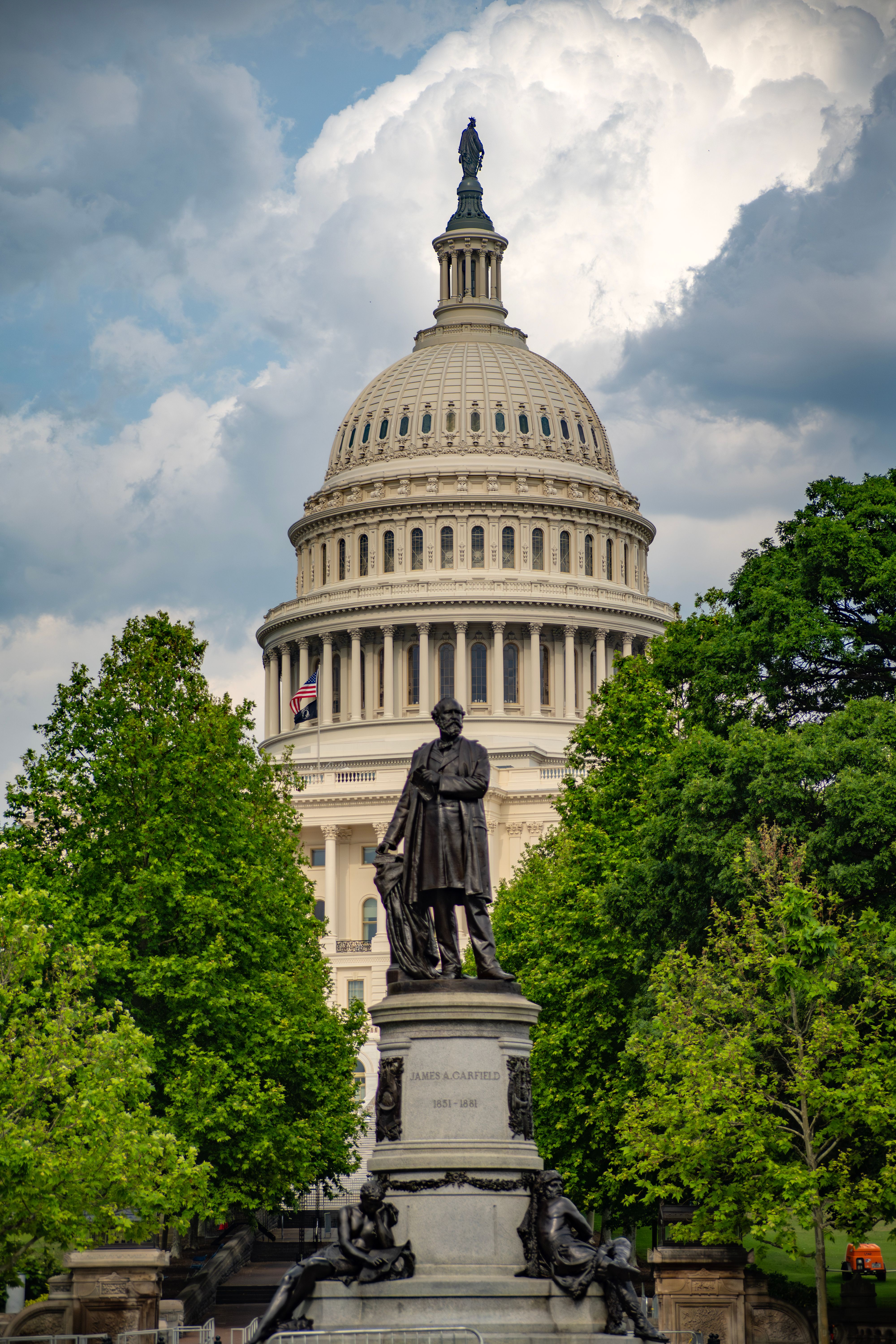 United States Capitol Building with Statue in Washington, DC · Free ...