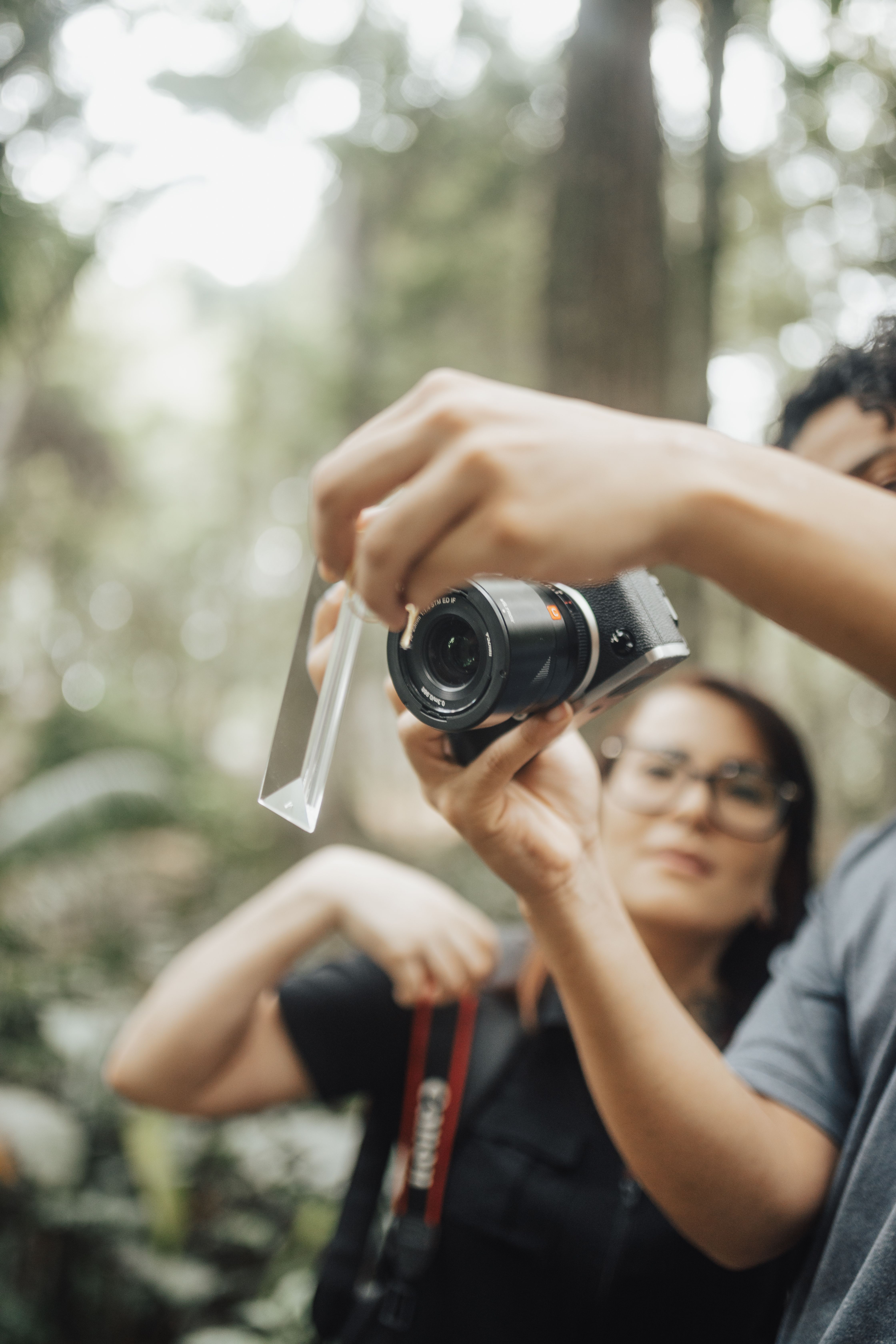 Outdoor Photography Session in Forest Setting · Free Stock Photo