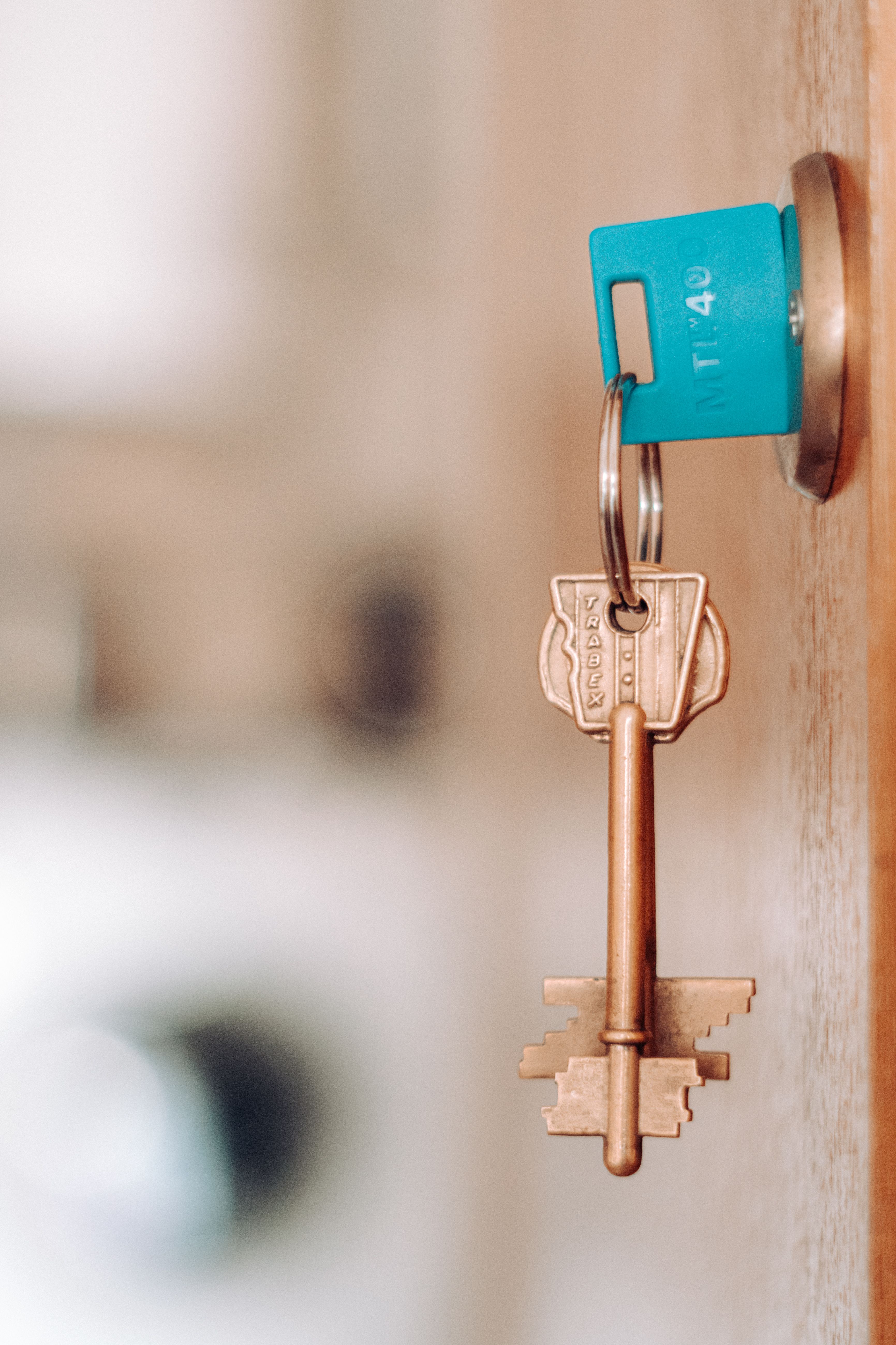 Close-up of Brass Key in Door Lock · Free Stock Photo