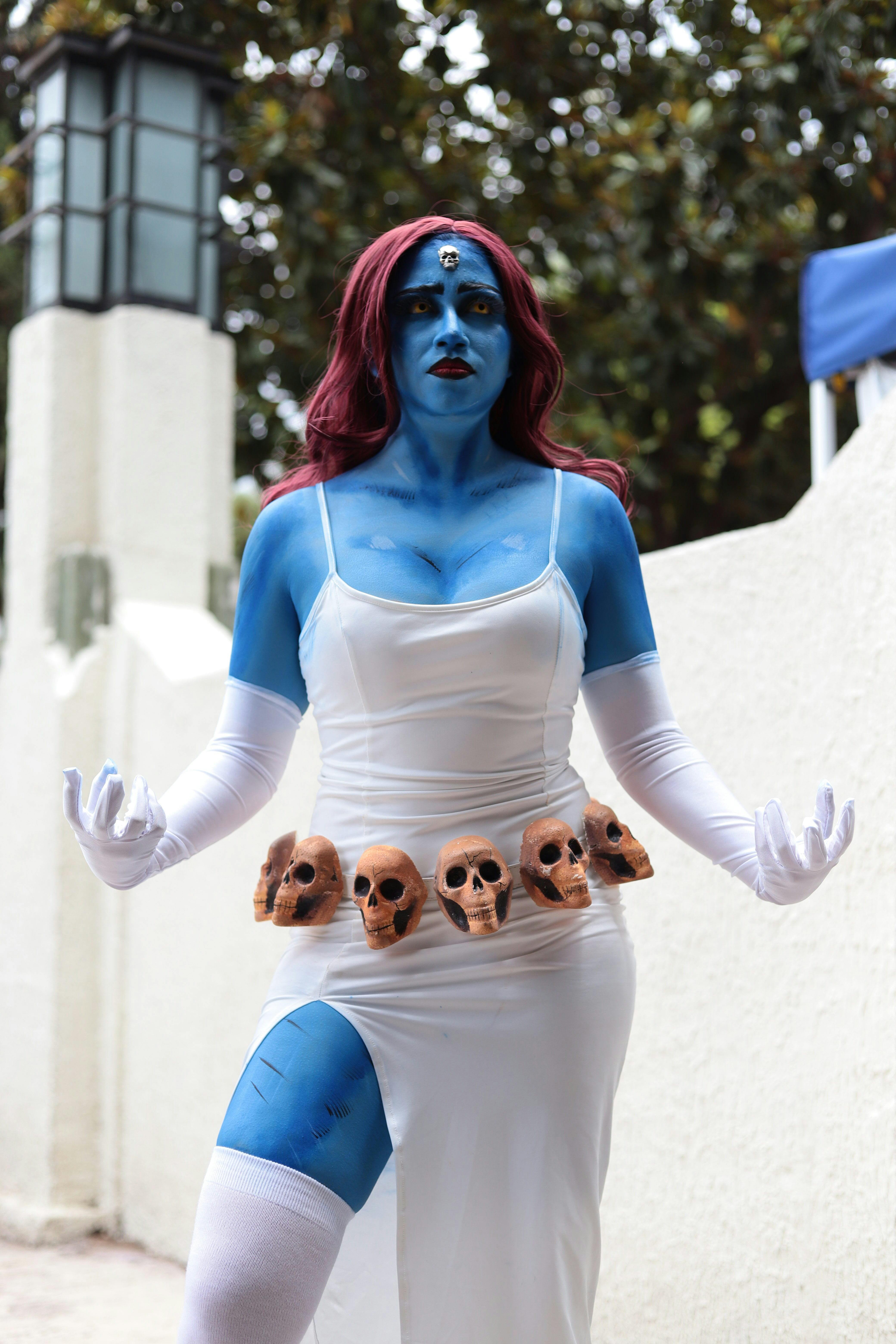 Colorful Cosplay Costume with Blue Body Paint · Free Stock Photo
