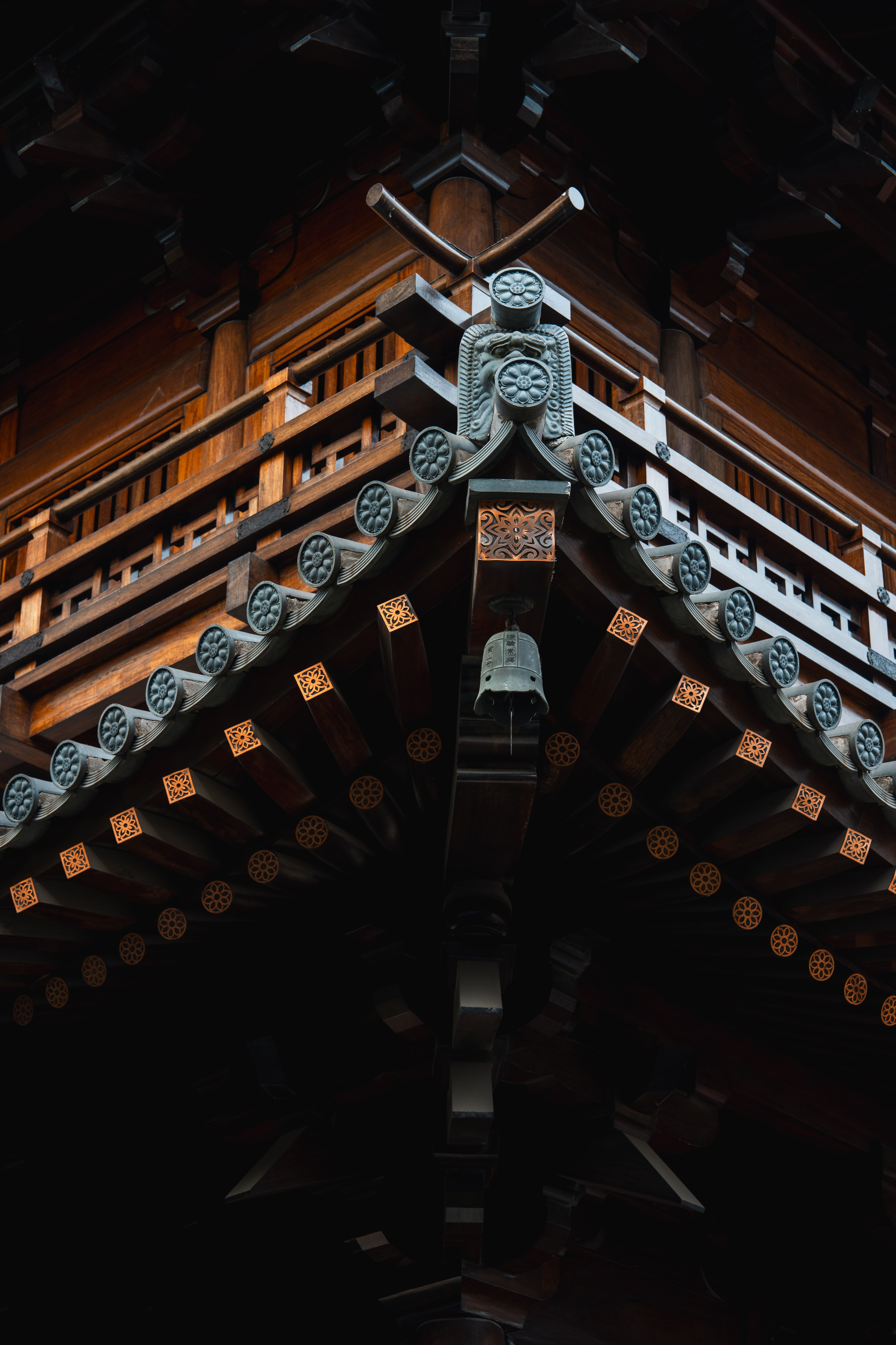 Intricate Architectural Details of Traditional Temple Roof · Free Stock ...