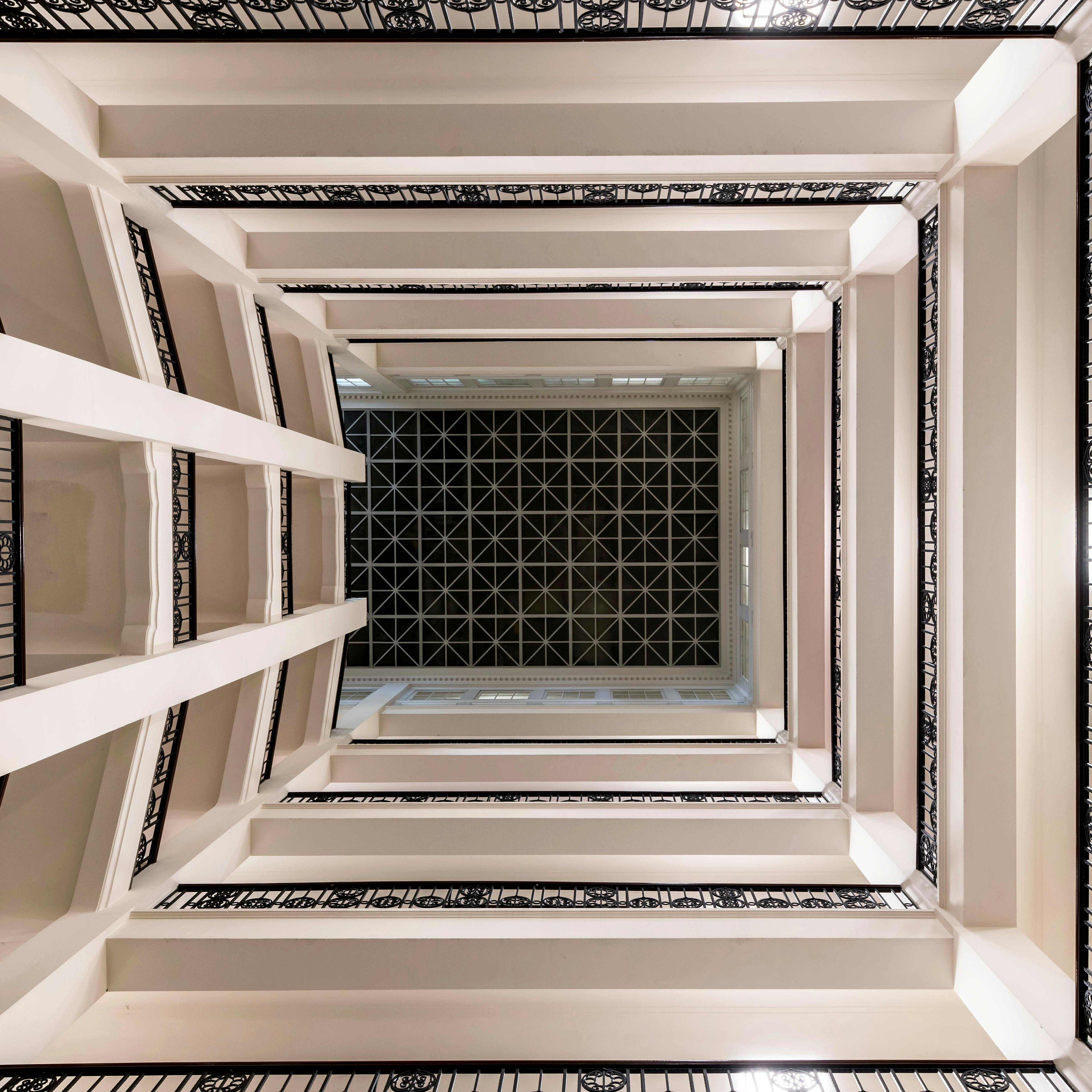 Modern Atrium with Geometric Design in Hamburg · Free Stock Photo