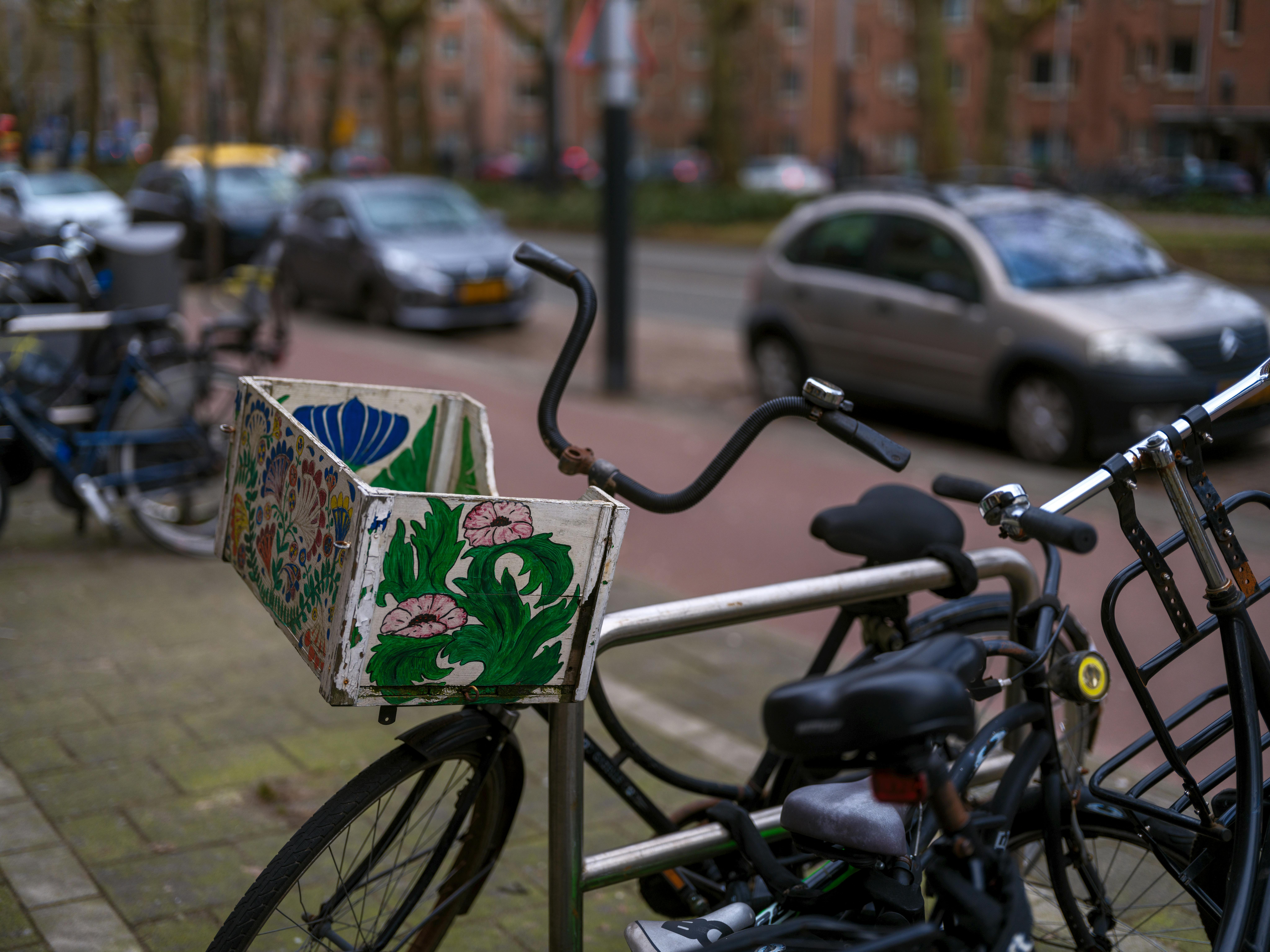 Artistic Bicycle with Floral Box in Amsterdam · Free Stock Photo