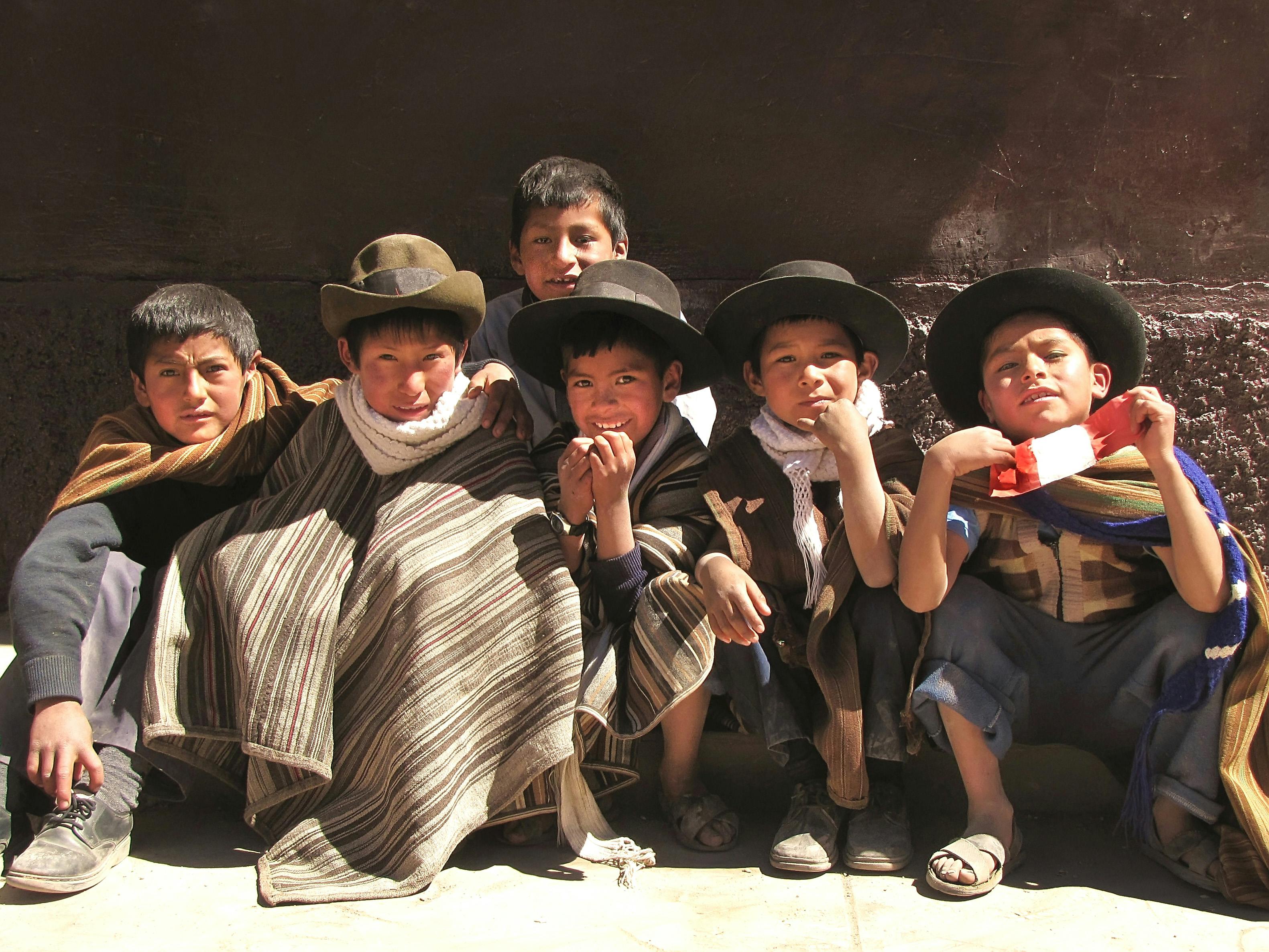 Group of Boys in Traditional Peruvian Attire · Free Stock Photo