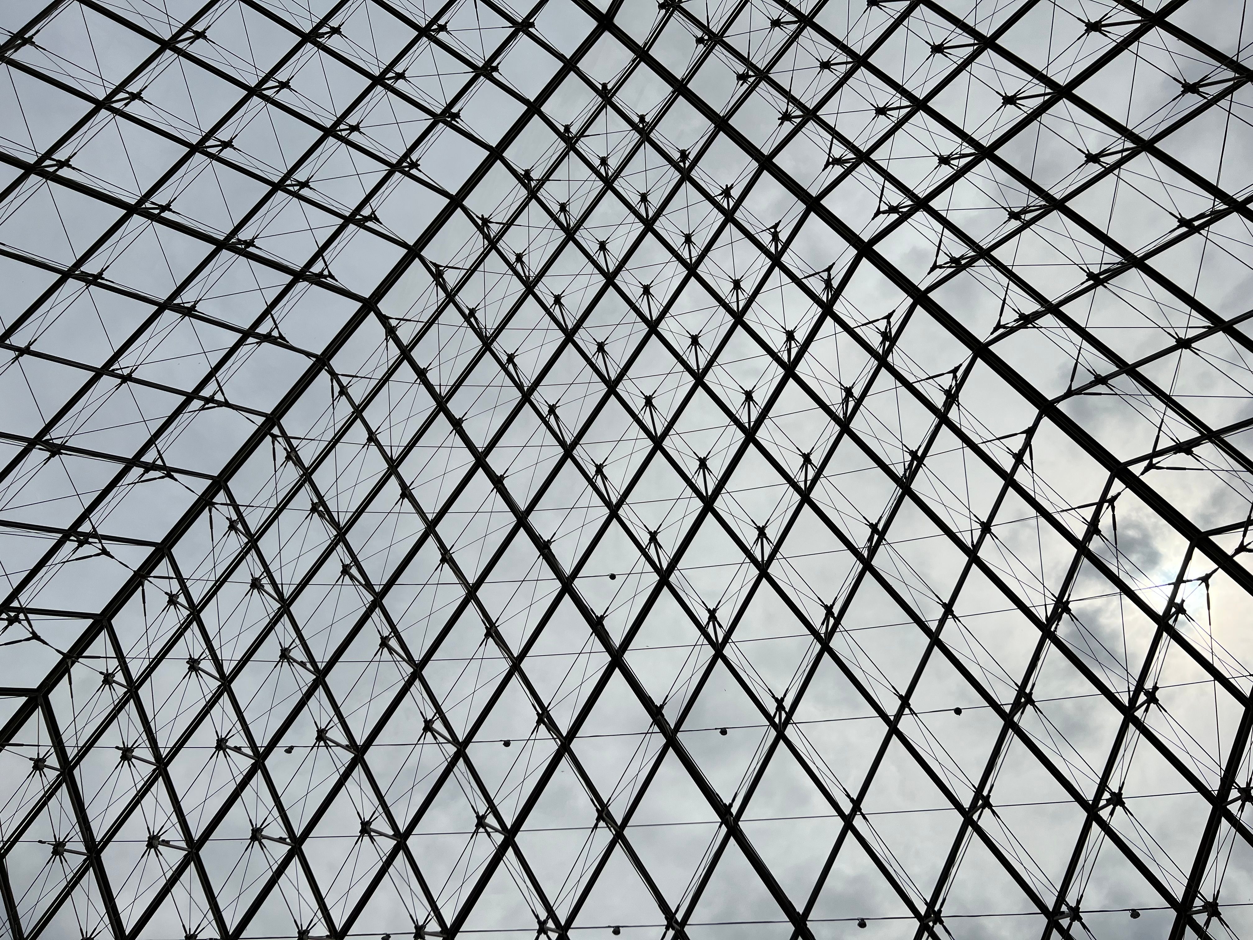 Intricate Glass Ceiling of Louvre Pyramid · Free Stock Photo