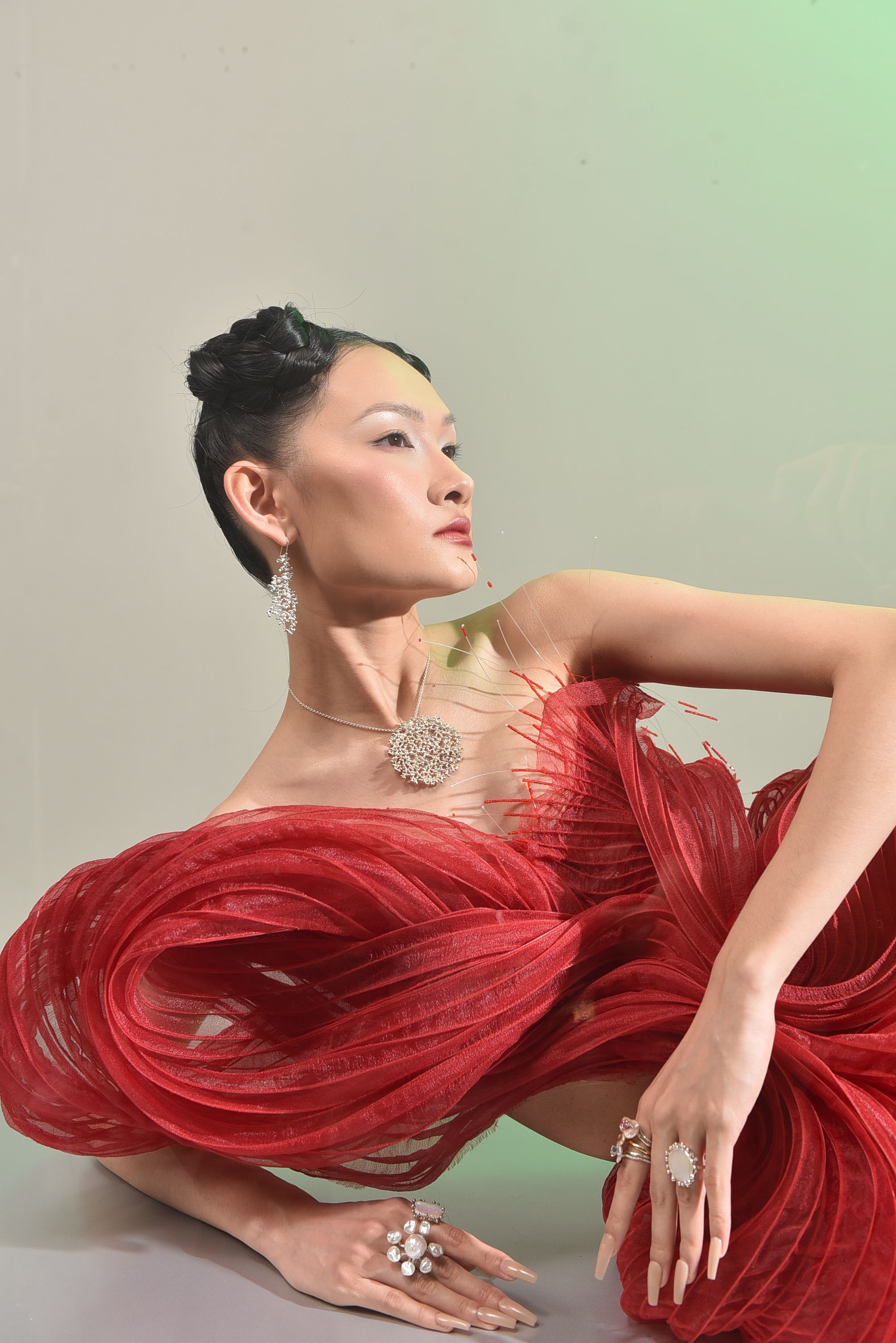 Elegant Fashion Portrait with Red Dress · Free Stock Photo