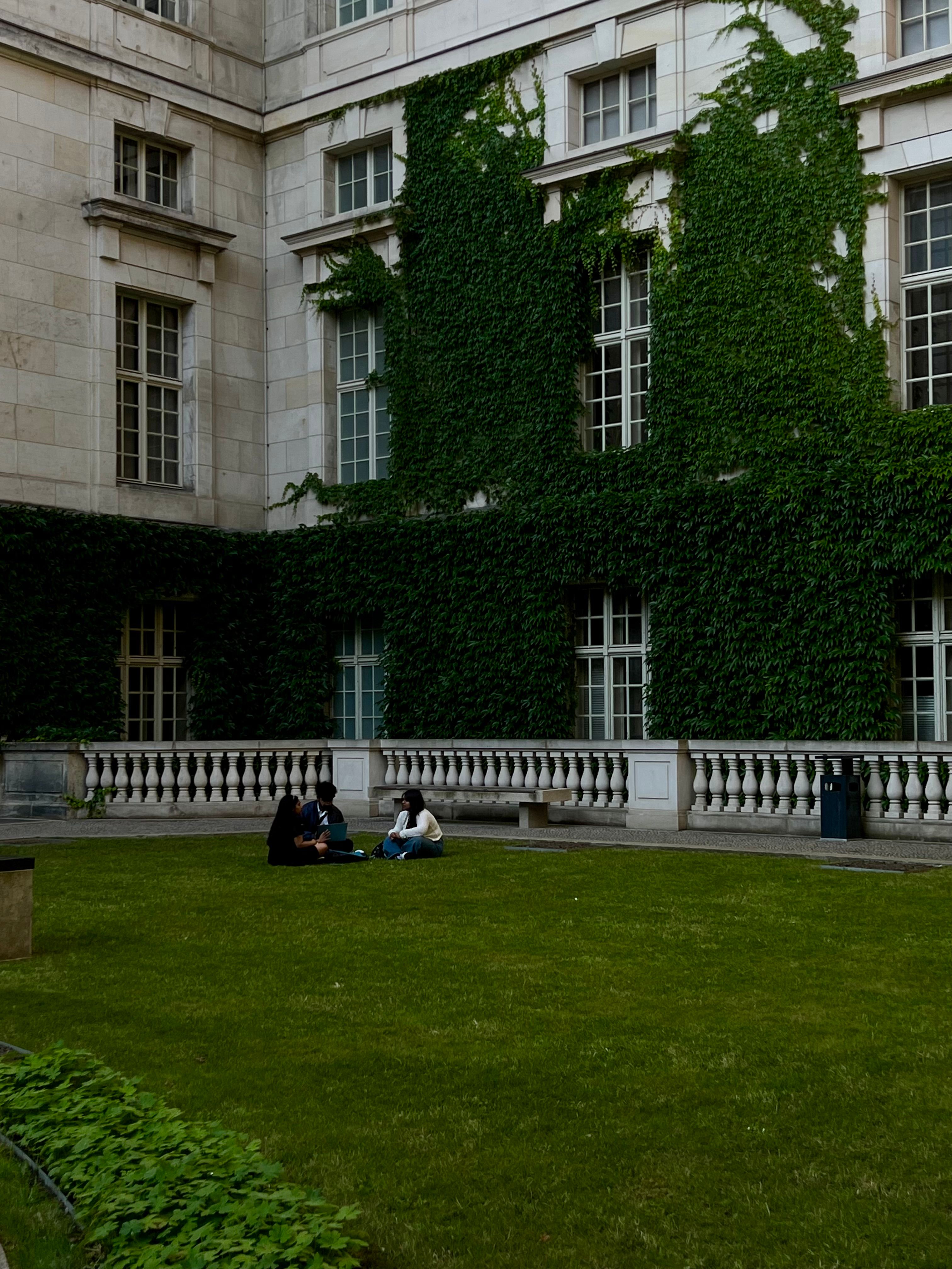Peaceful Courtyard with Ivy-covered Walls · Free Stock Photo