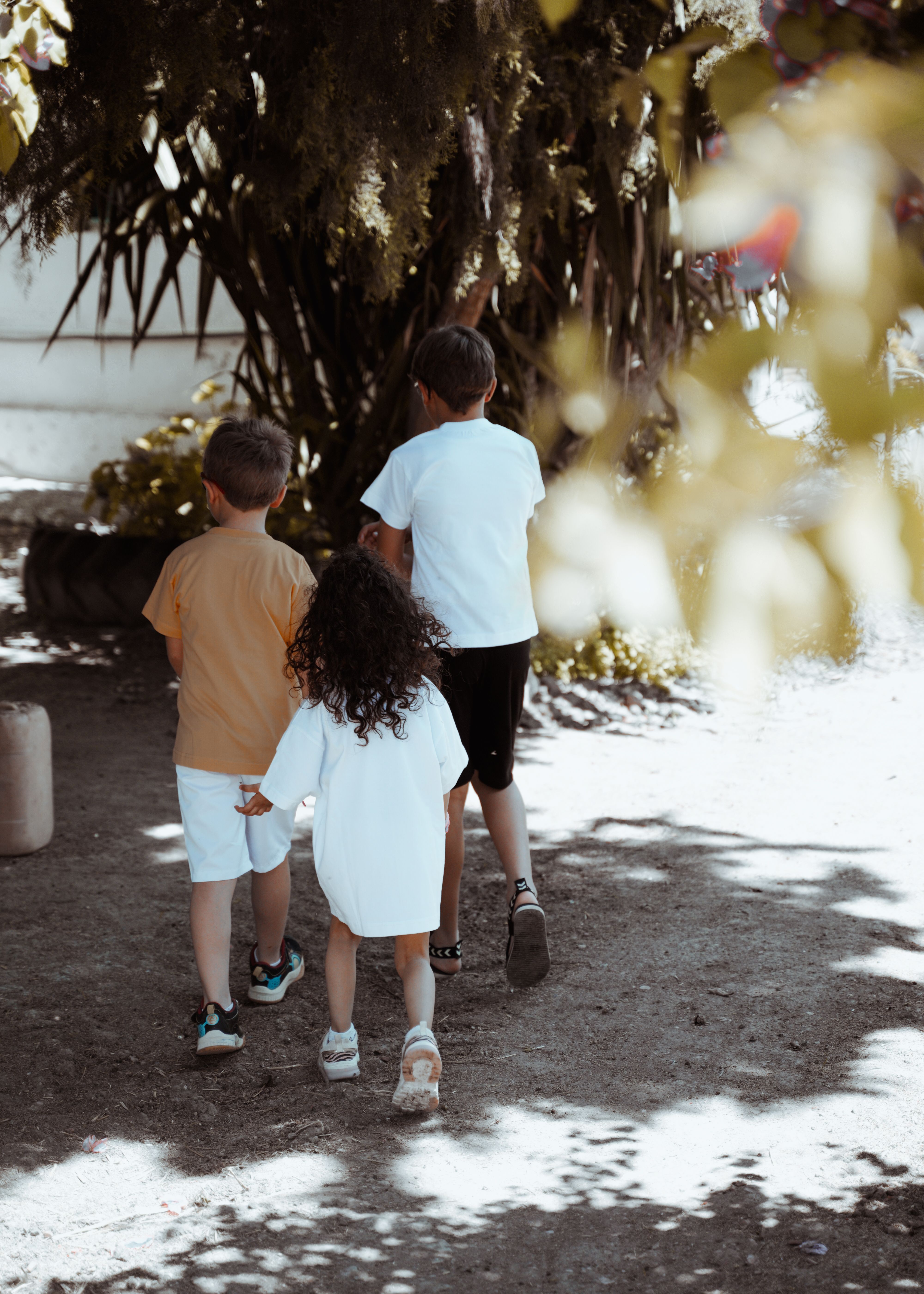 Children Walking Outdoors in Sunny Park · Free Stock Photo