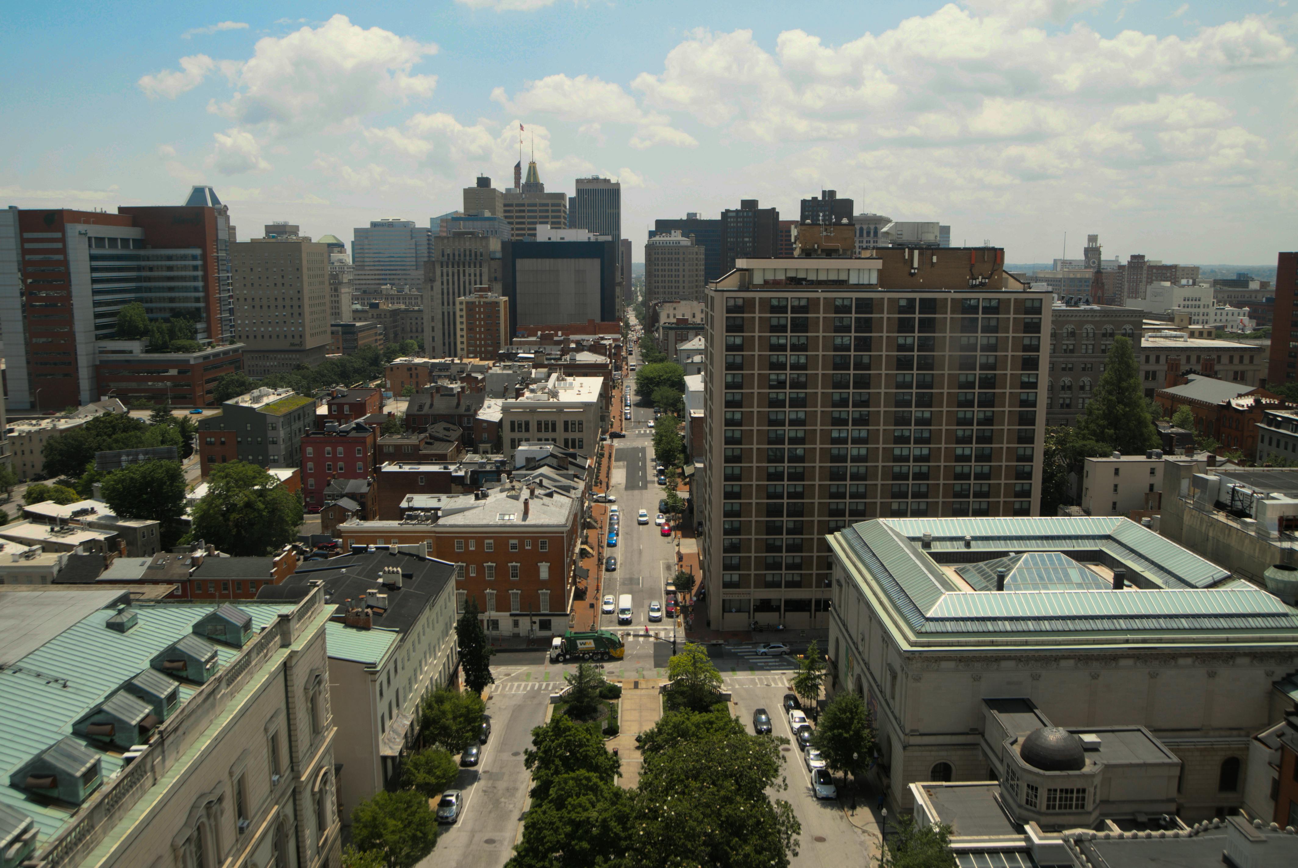 Aerial View of Baltimore Cityscape with Skyscrapers · Free Stock Photo
