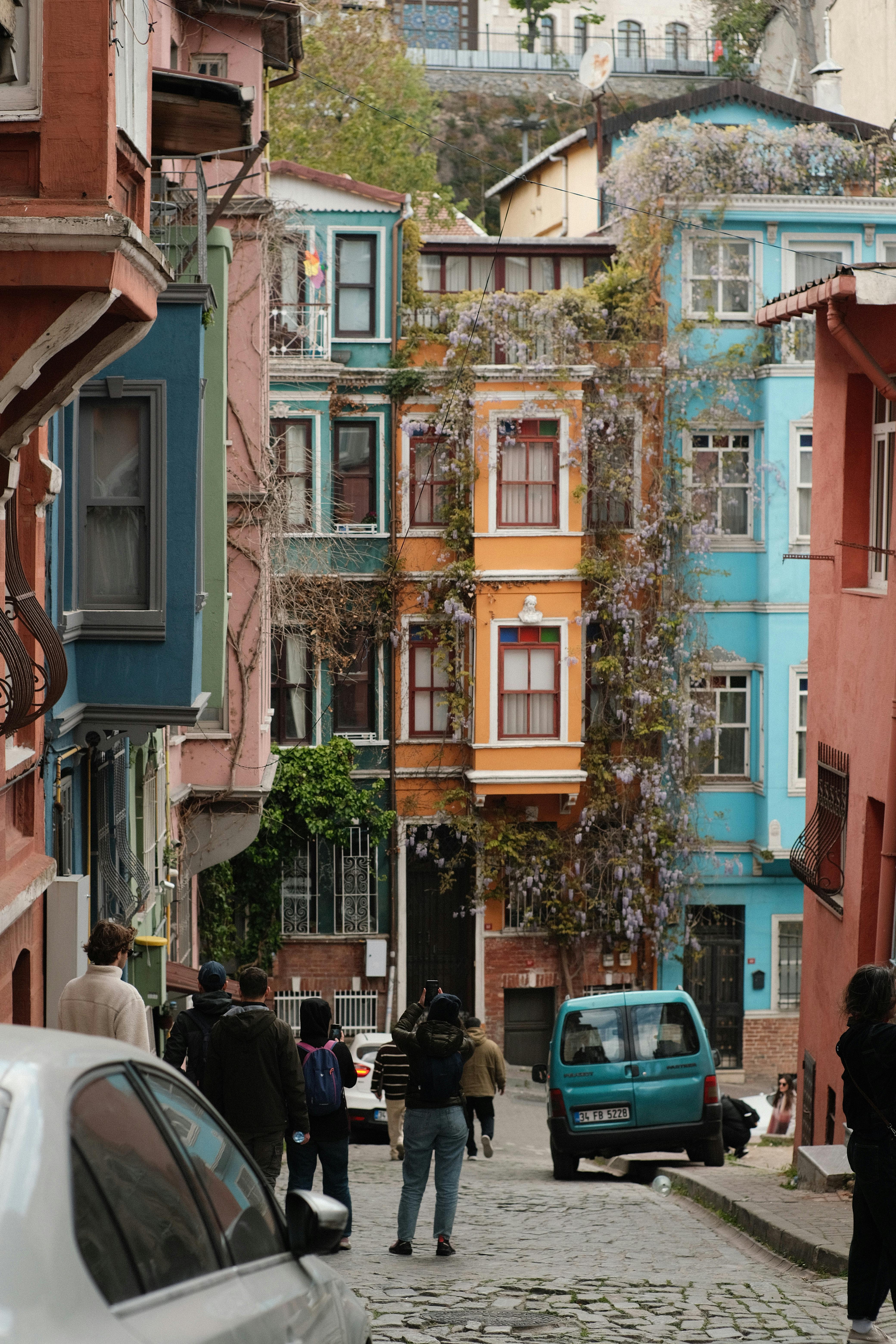 Colorful Balat Street with Vibrant Buildings · Free Stock Photo