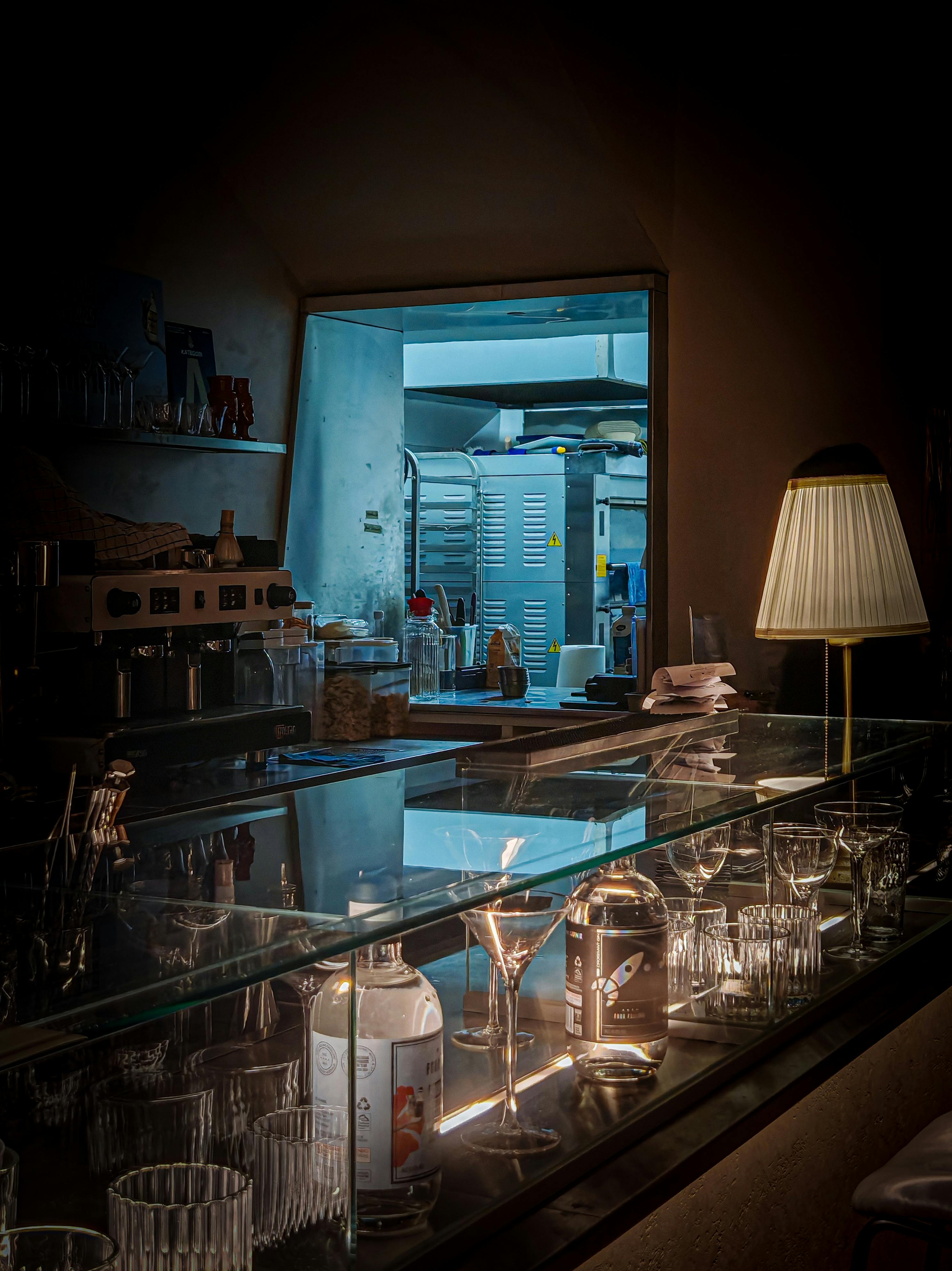 Moody Bar Interior with Stylish Lighting · Free Stock Photo