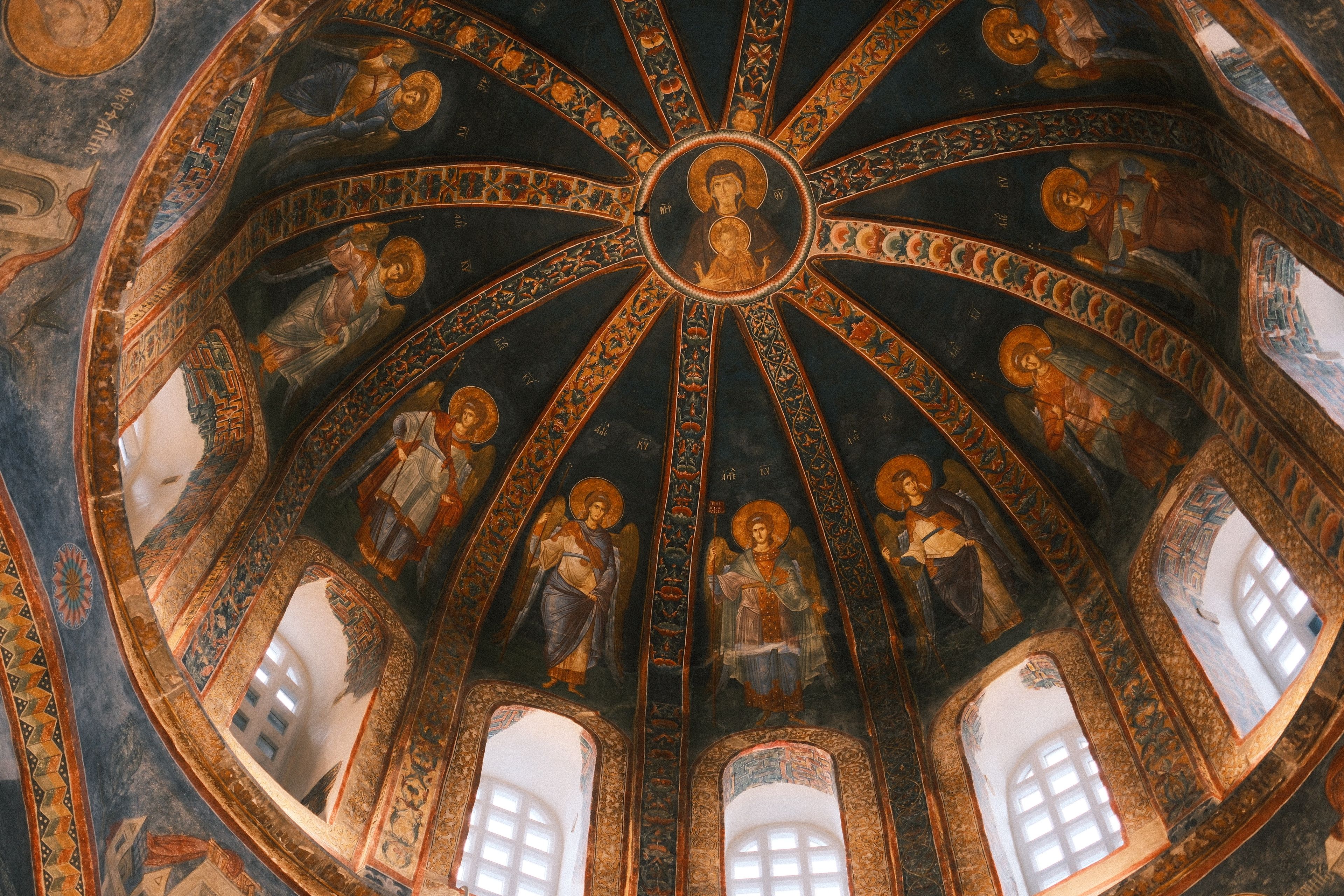 Intricate Byzantine Church Dome Interior · Free Stock Photo