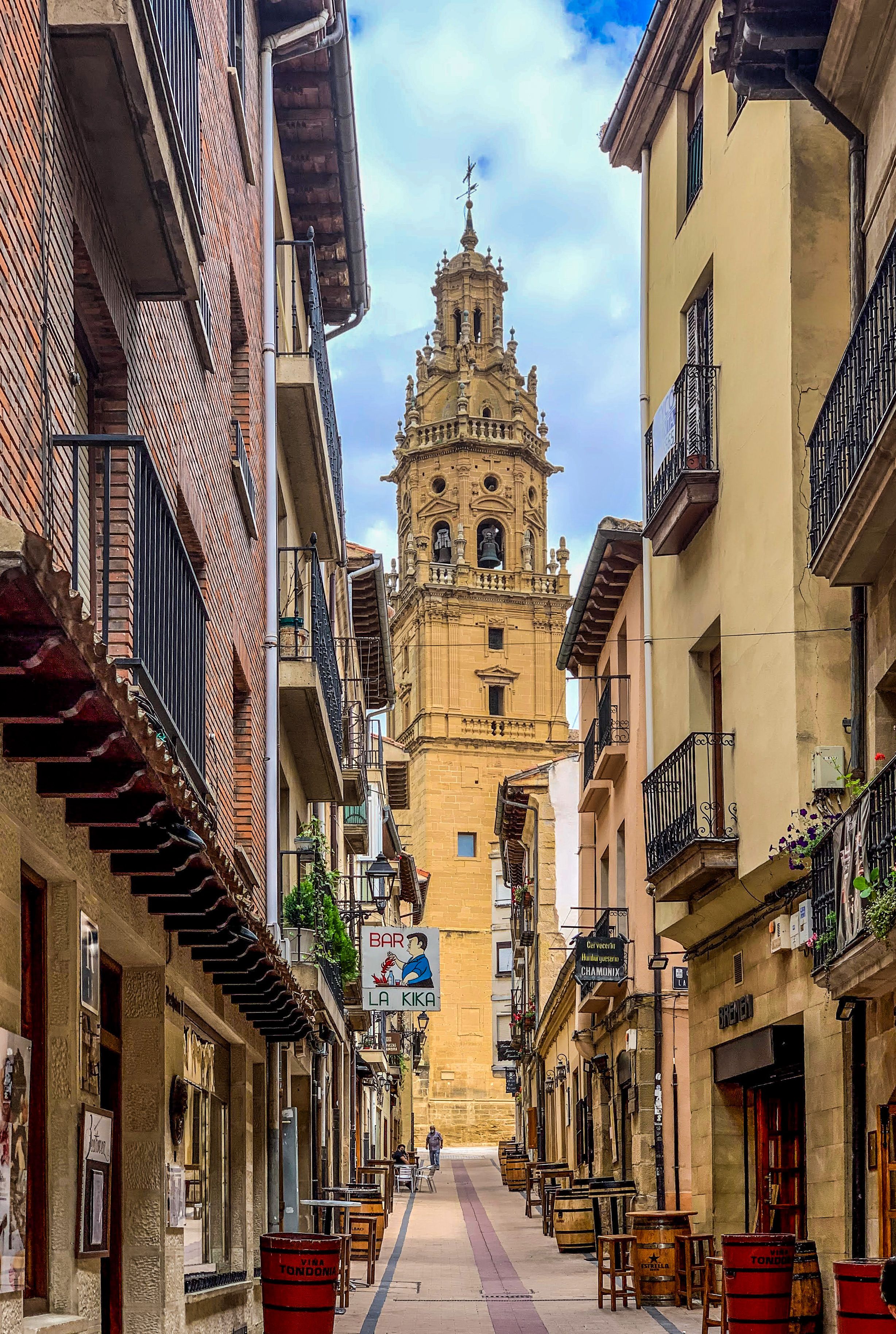 Charming Street View with Historic Bell Tower · Free Stock Photo