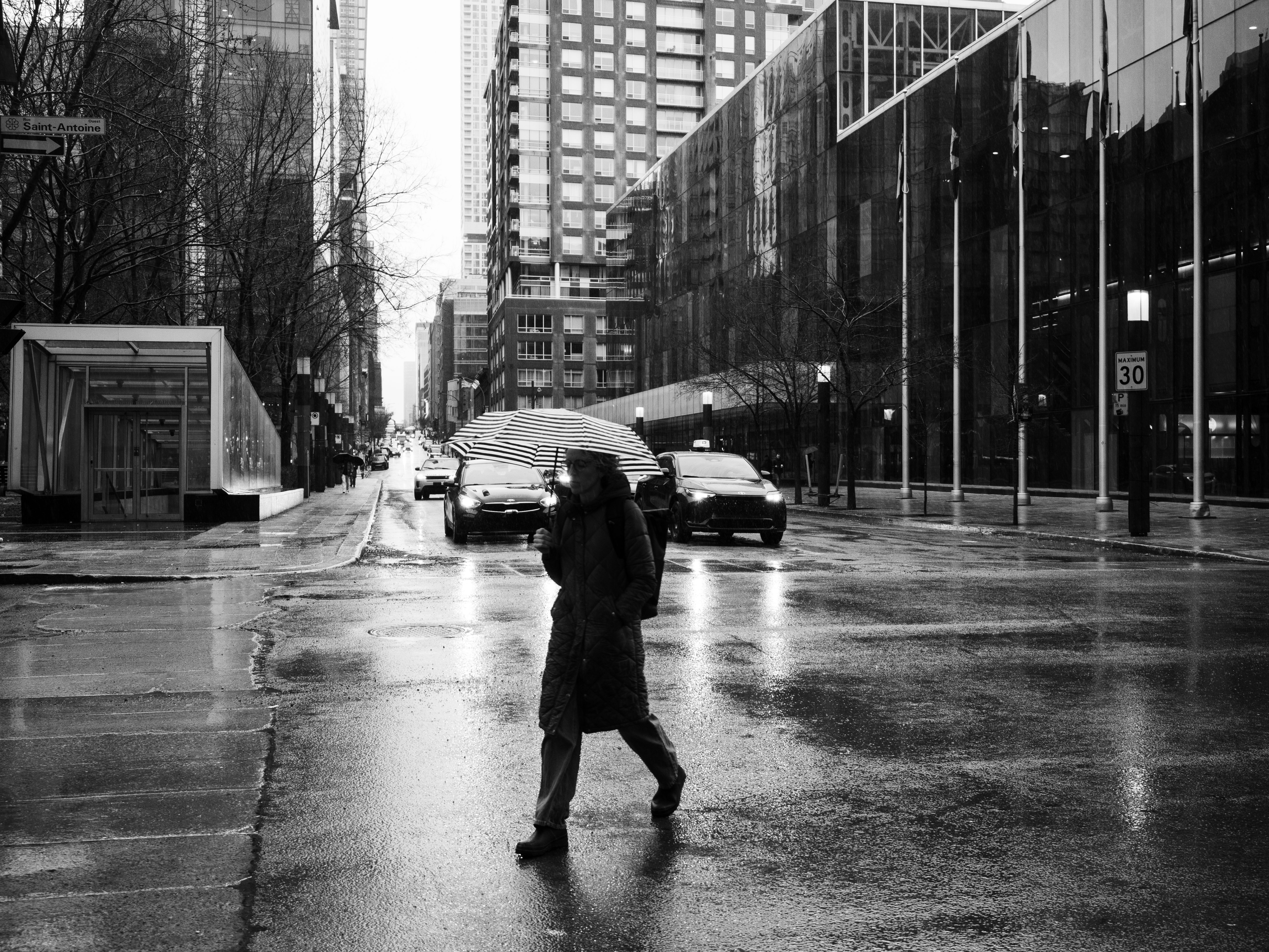 Rainy Day Street Scene in Montreal · Free Stock Photo