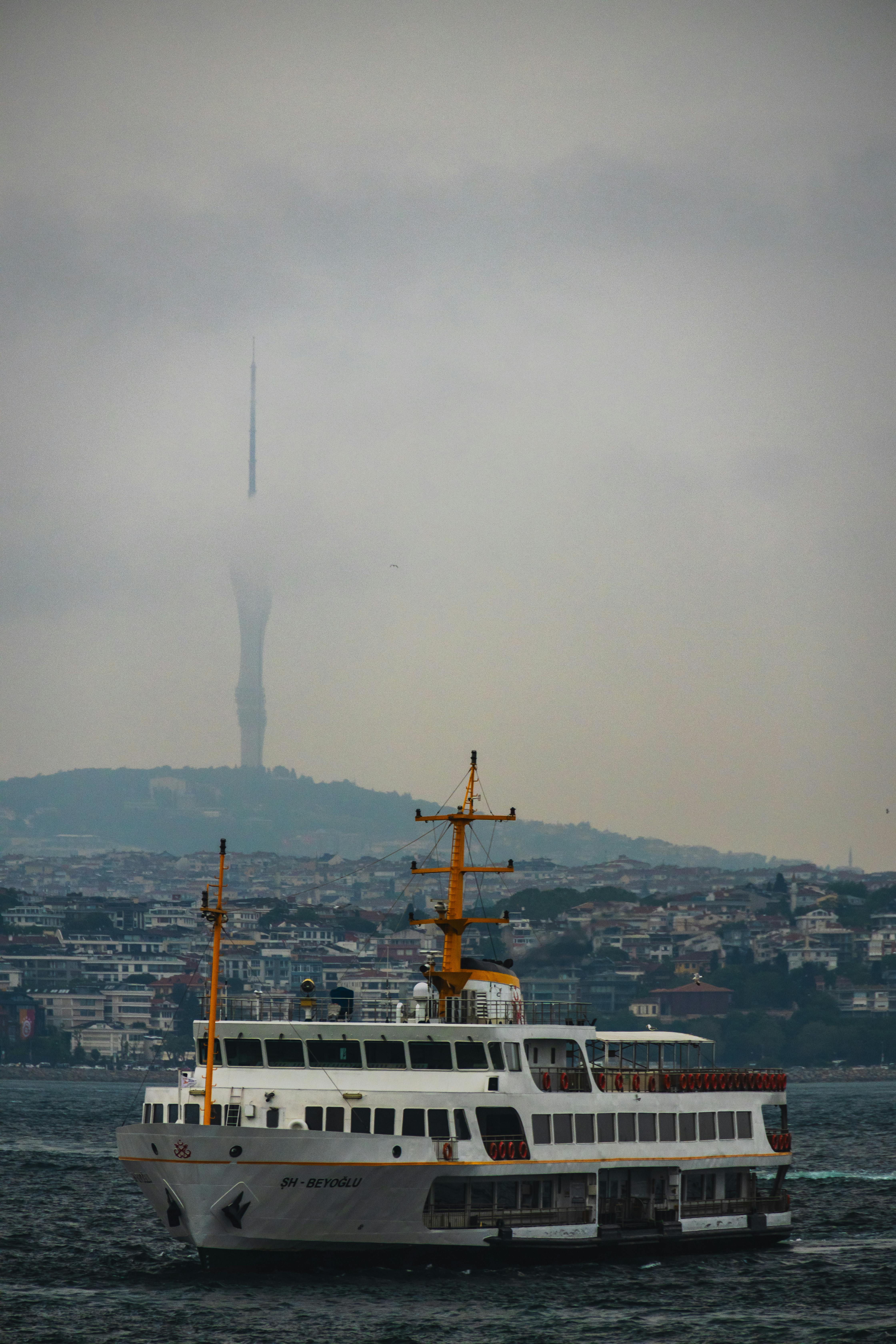 Ferry Crossing Bosphorus with Istanbul Skyline · Free Stock Photo