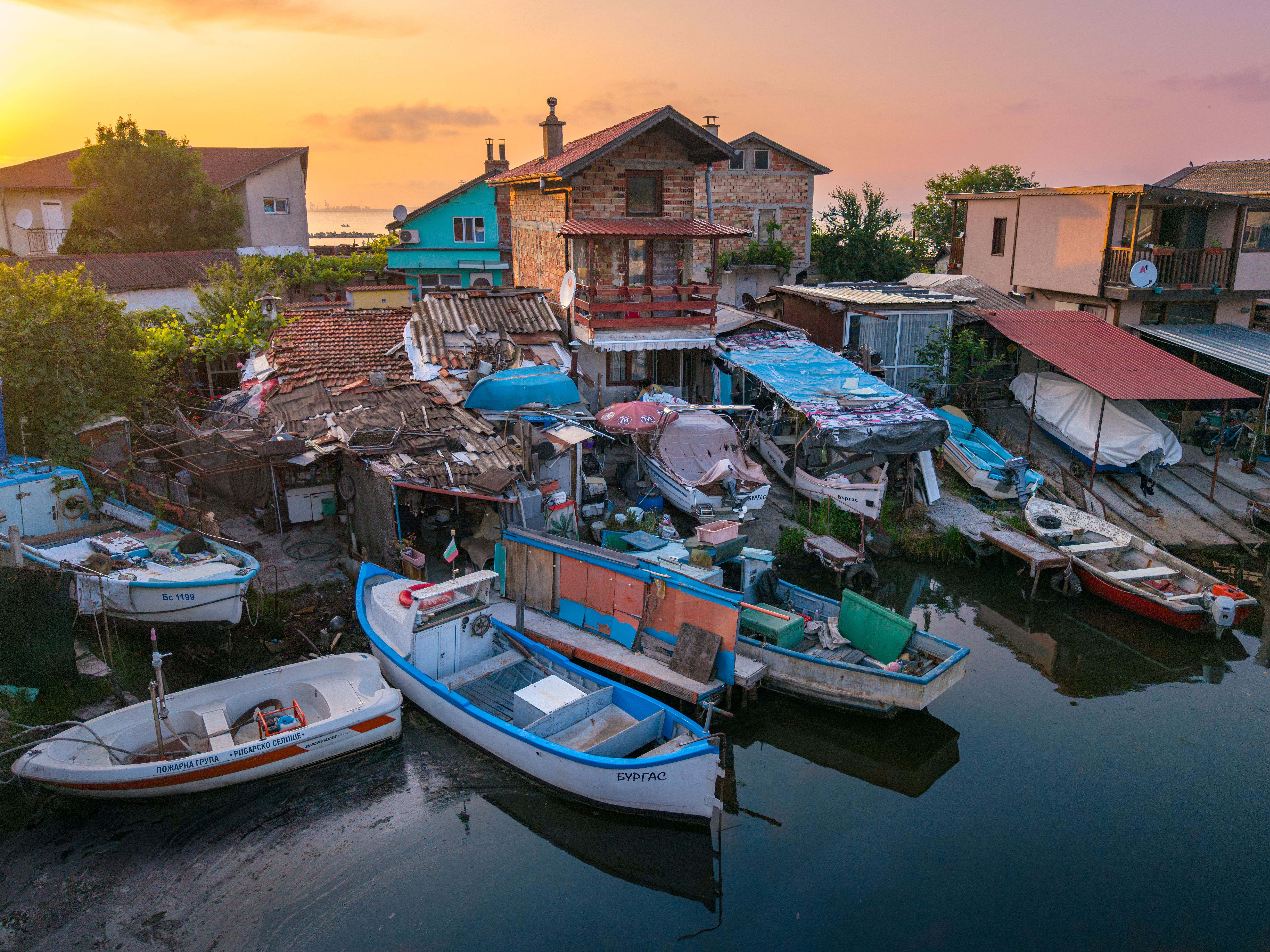 Charming Fishing Boats in Burgas Harbor at Sunrise · Free Stock Photo
