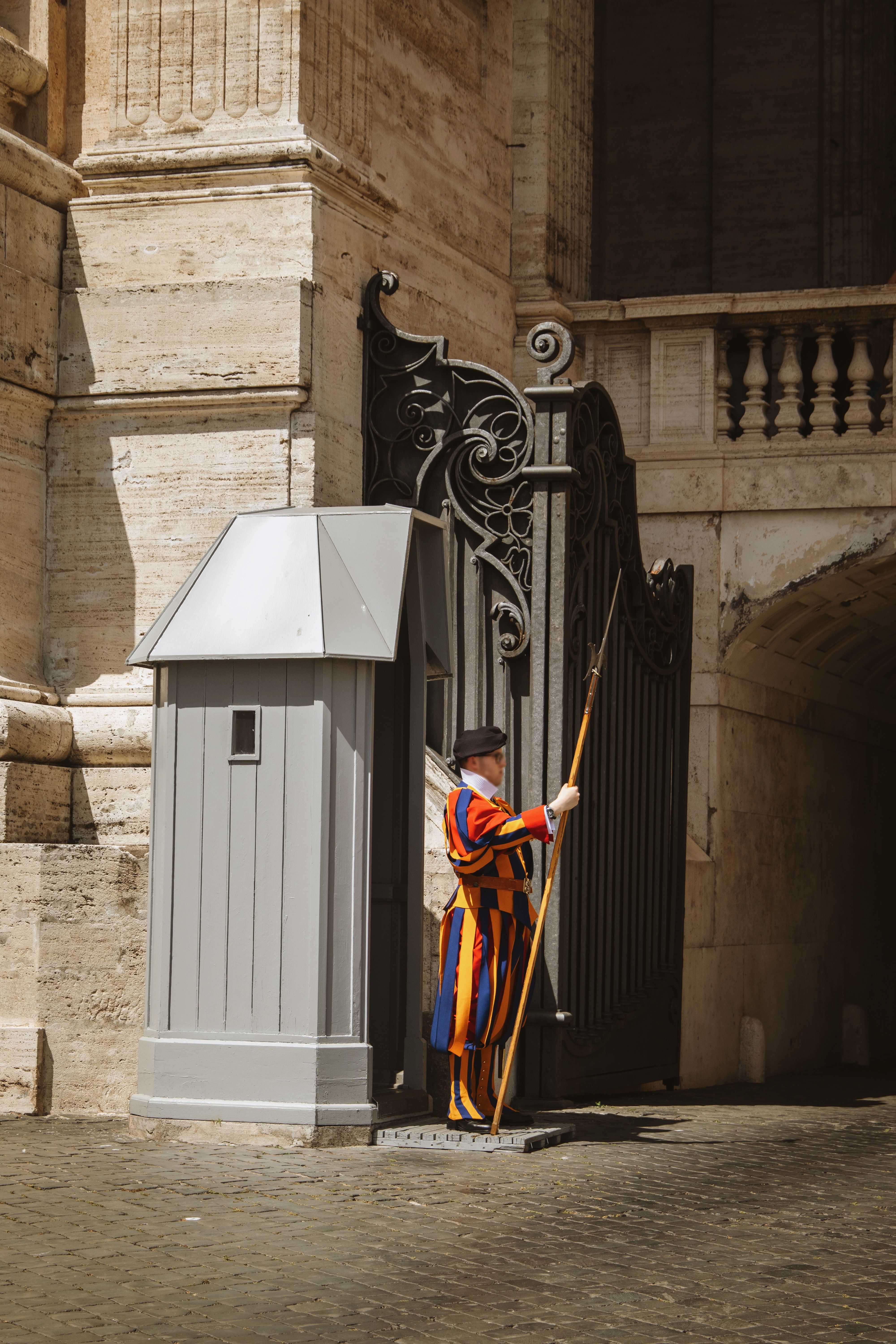 Swiss Guard on Duty at Vatican City Gate · Free Stock Photo