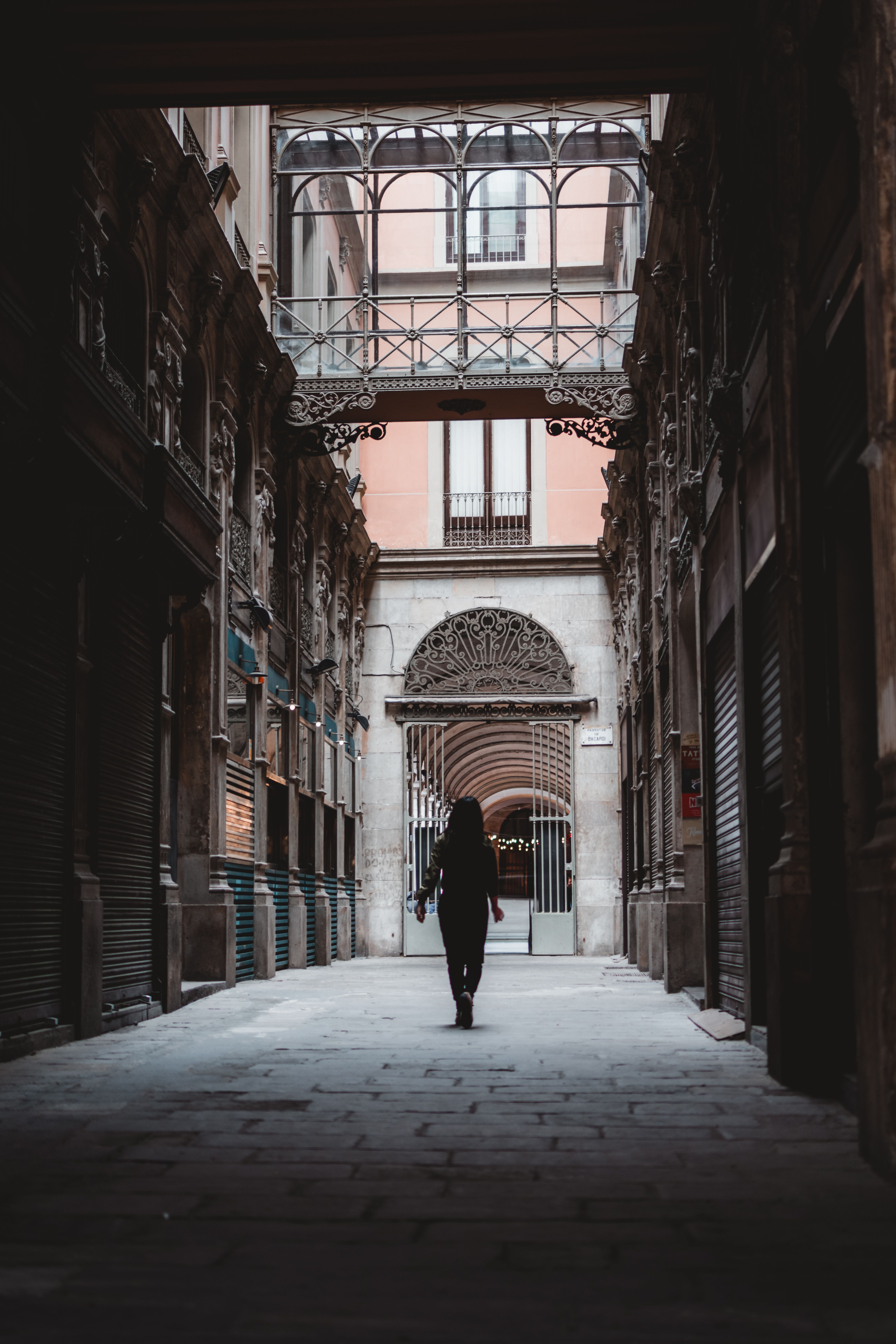 Silhouette in Gothic Atrium, Barcelona, Spain · Free Stock Photo