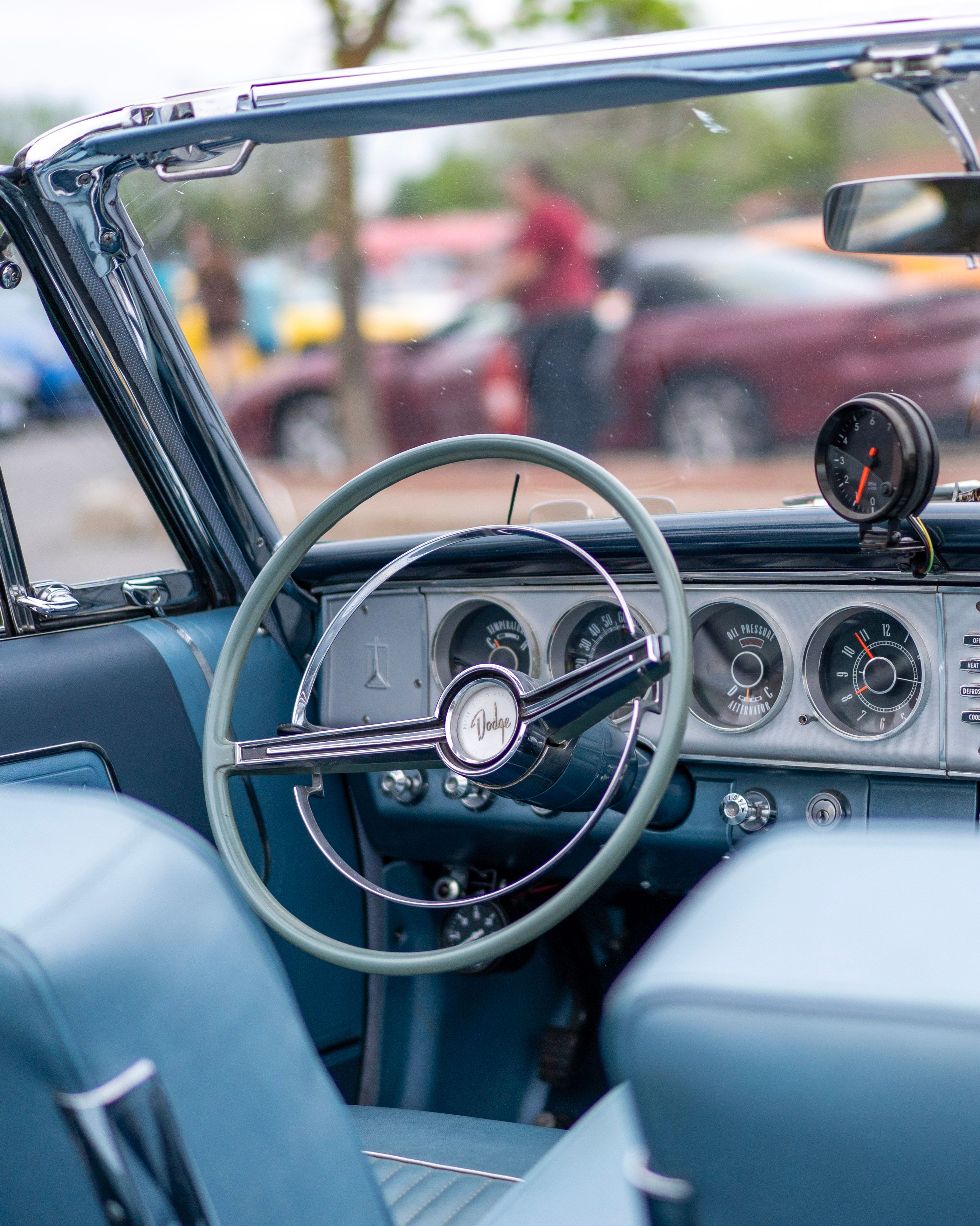 Classic Car Interior at Outdoor Auto Show · Free Stock Photo