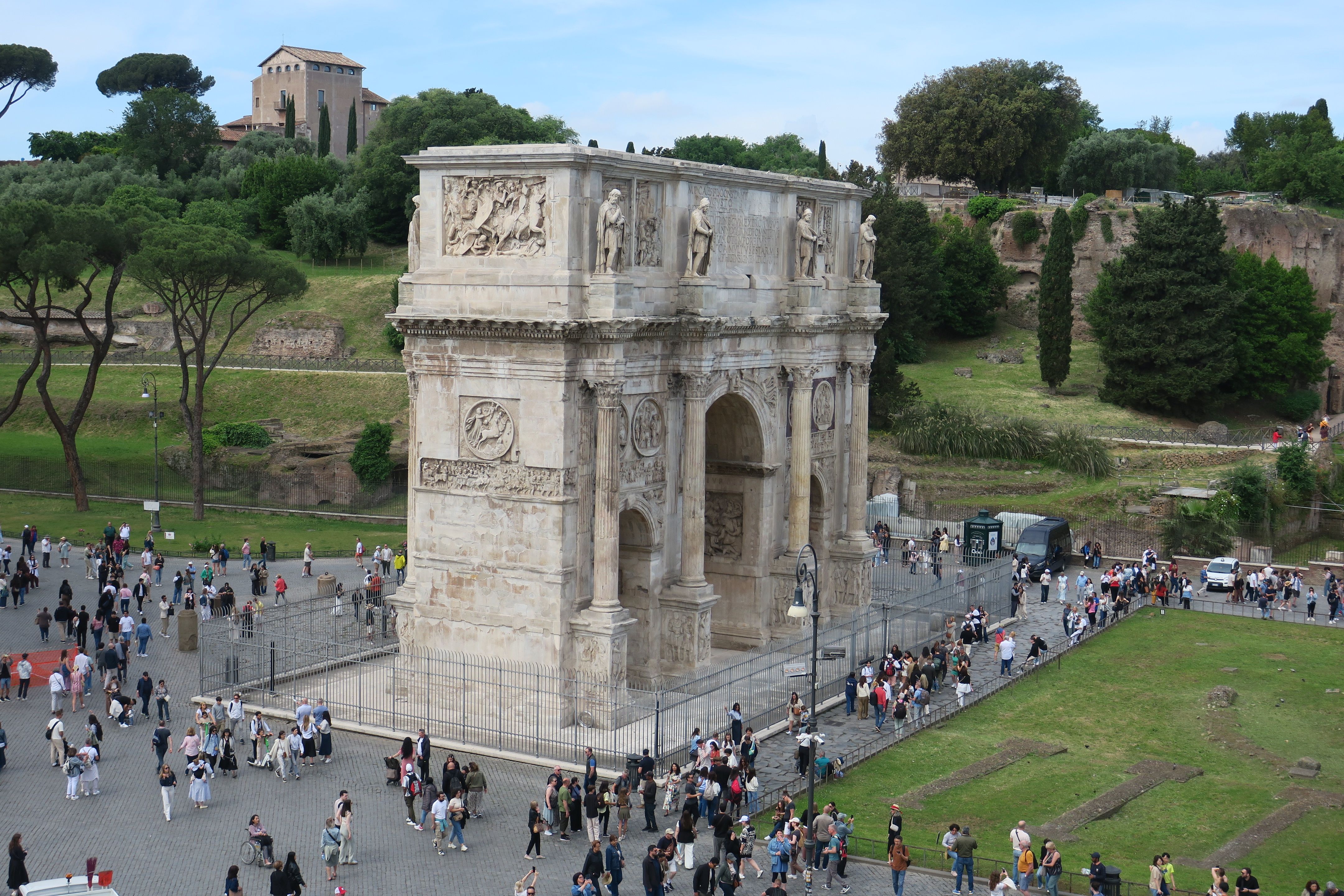 Aerial View of the Arch of Constantine in Rome · Free Stock Photo