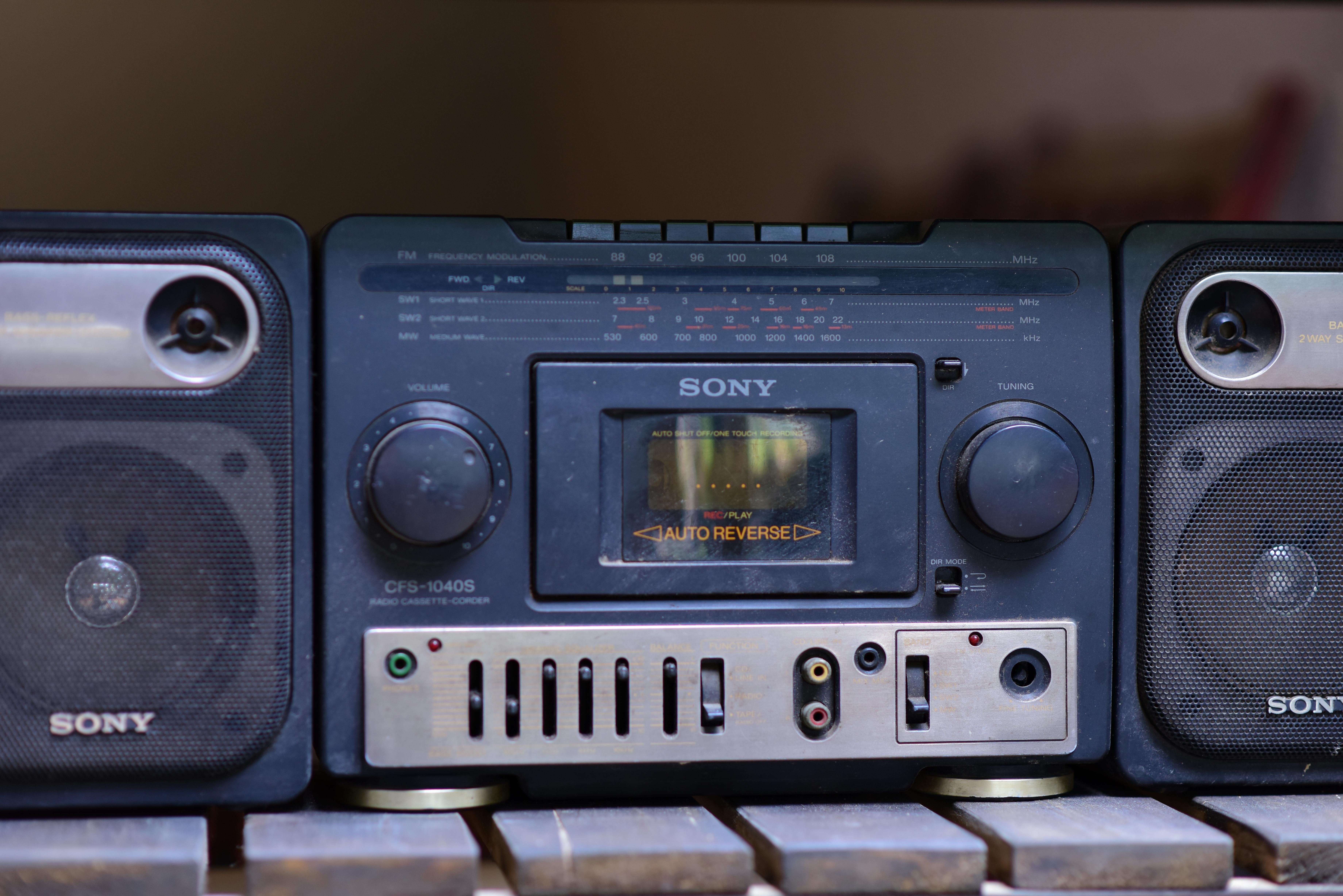 Vintage Sony Boombox Cassette Player with Speakers · Free Stock Photo