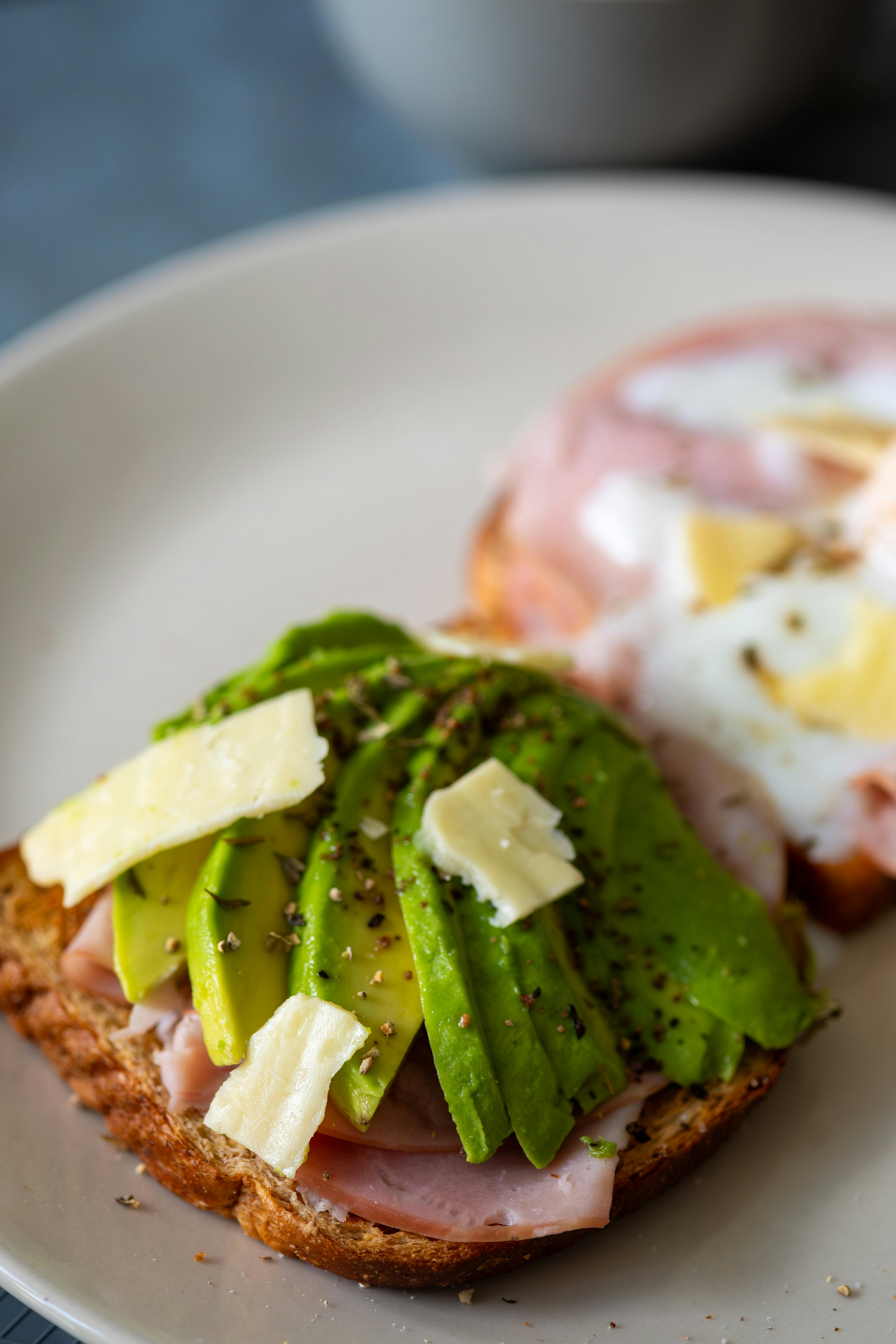 Delicious Avocado and Ham Open-Faced Sandwich · Free Stock Photo