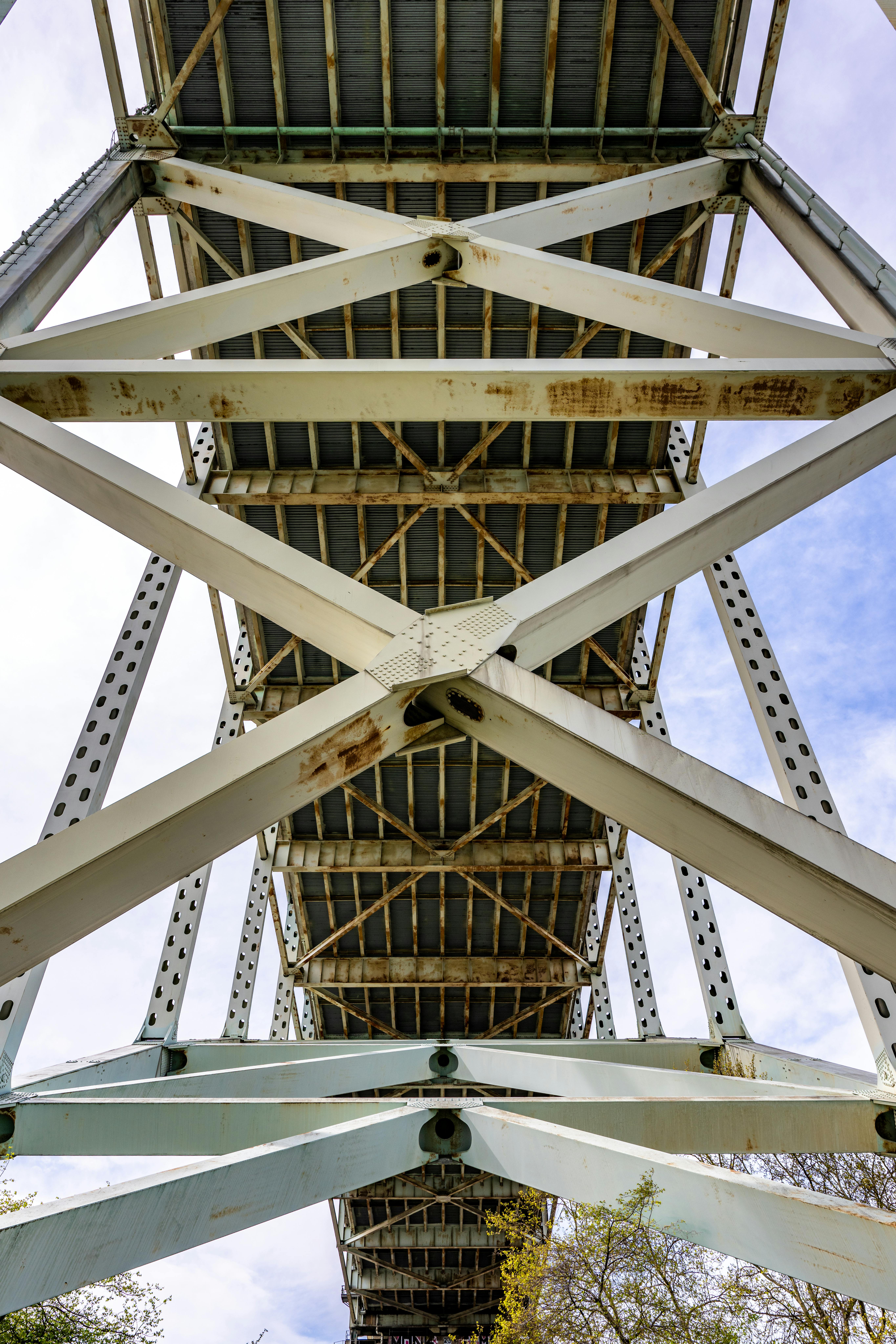Underneath the Steel Truss Bridge Structure in Portland · Free Stock Photo