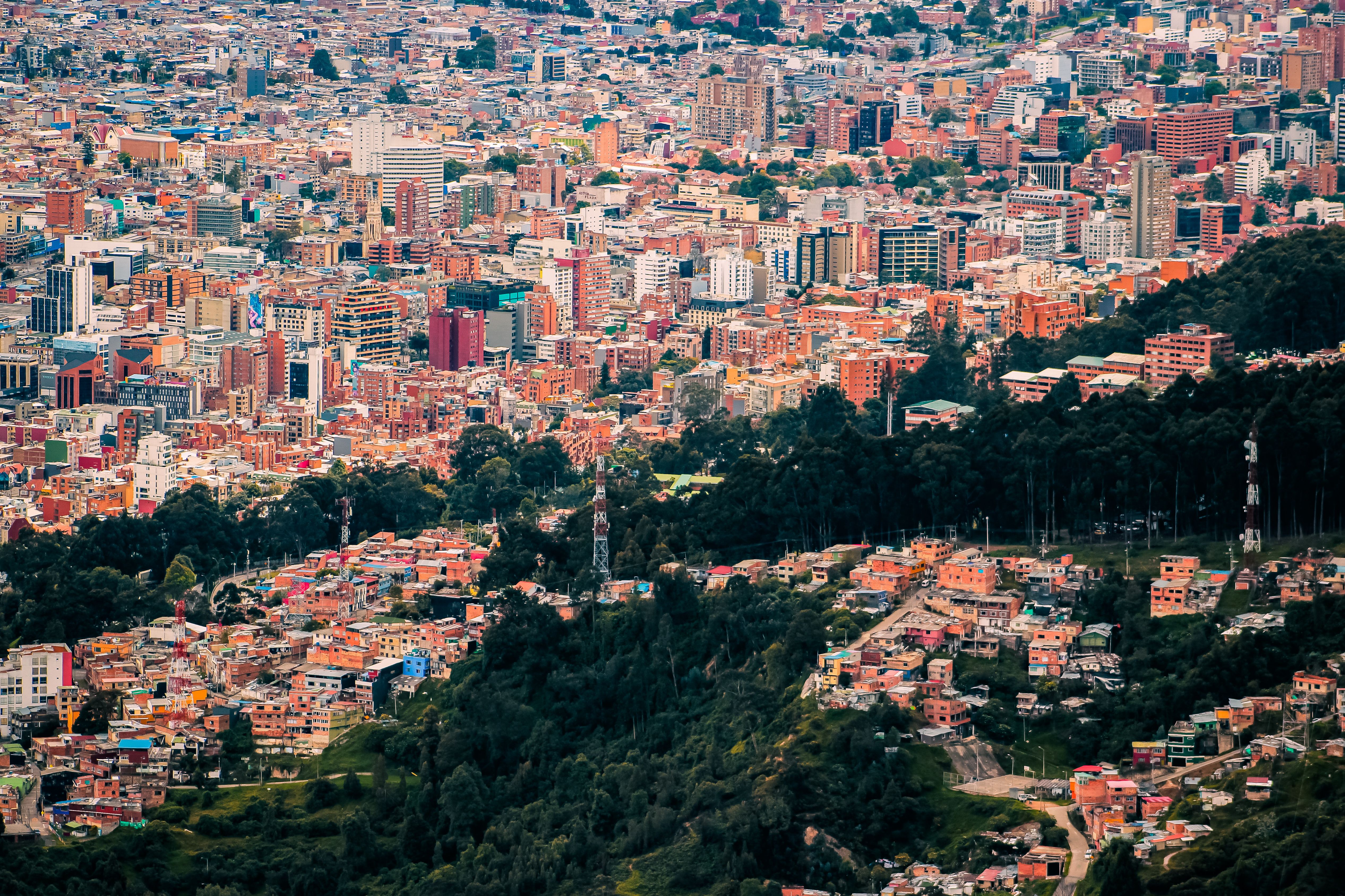 Aerial View of Bogota Cityscape with Dense Buildings · Free Stock Photo
