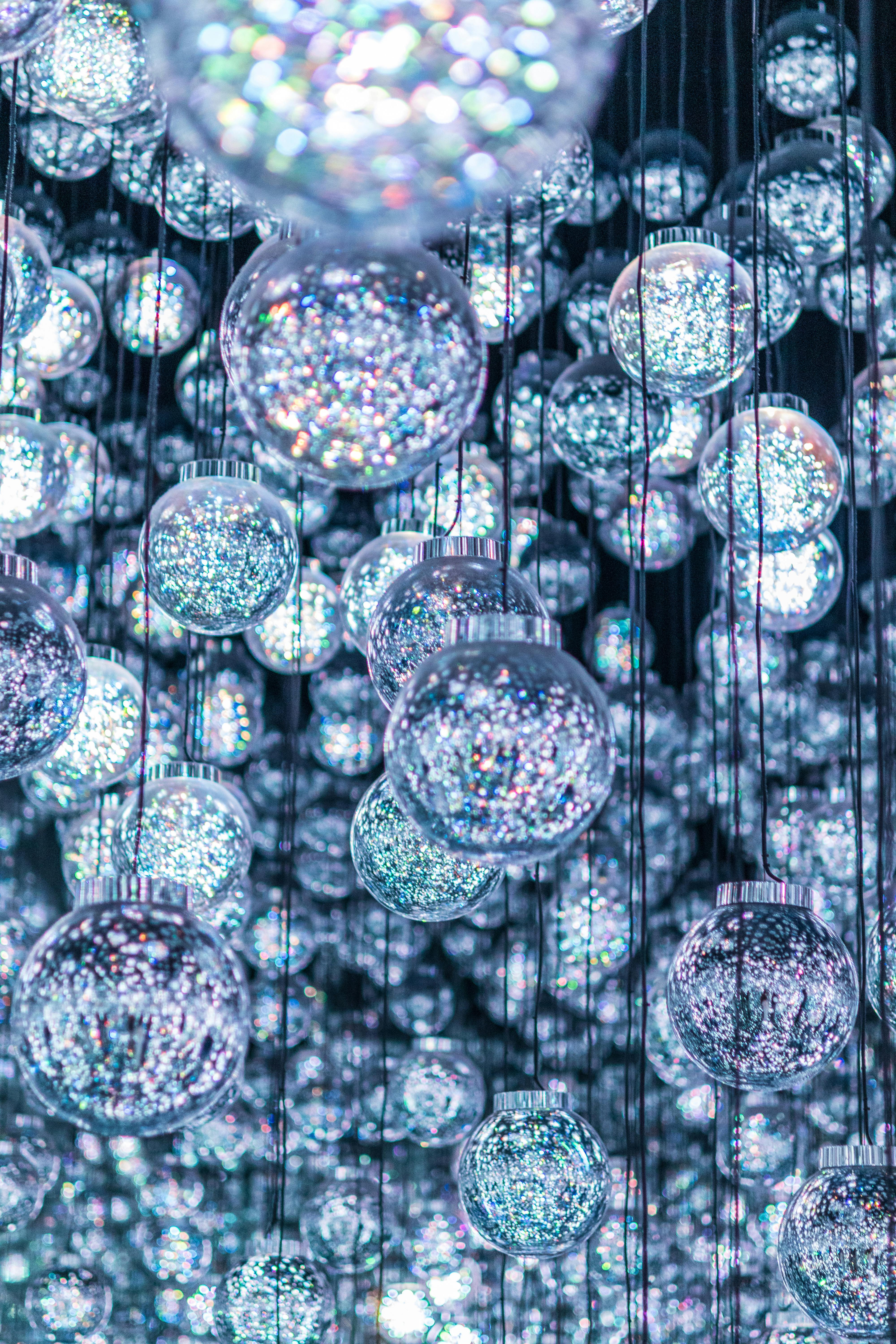 Sparkling Hanging Crystal Orbs Display · Free Stock Photo