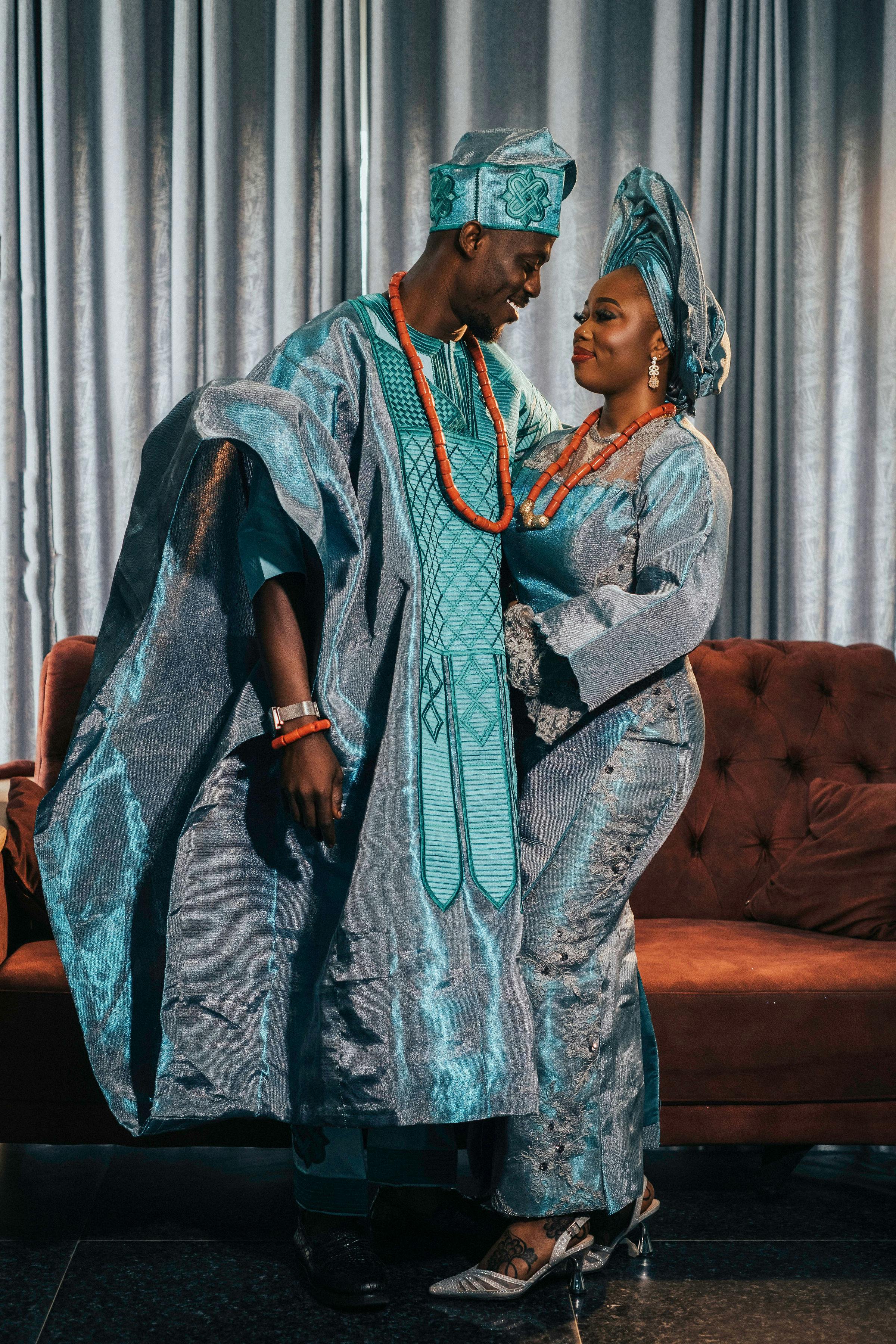 Elegant Couple in Traditional Nigerian Attire at Event · Free Stock Photo