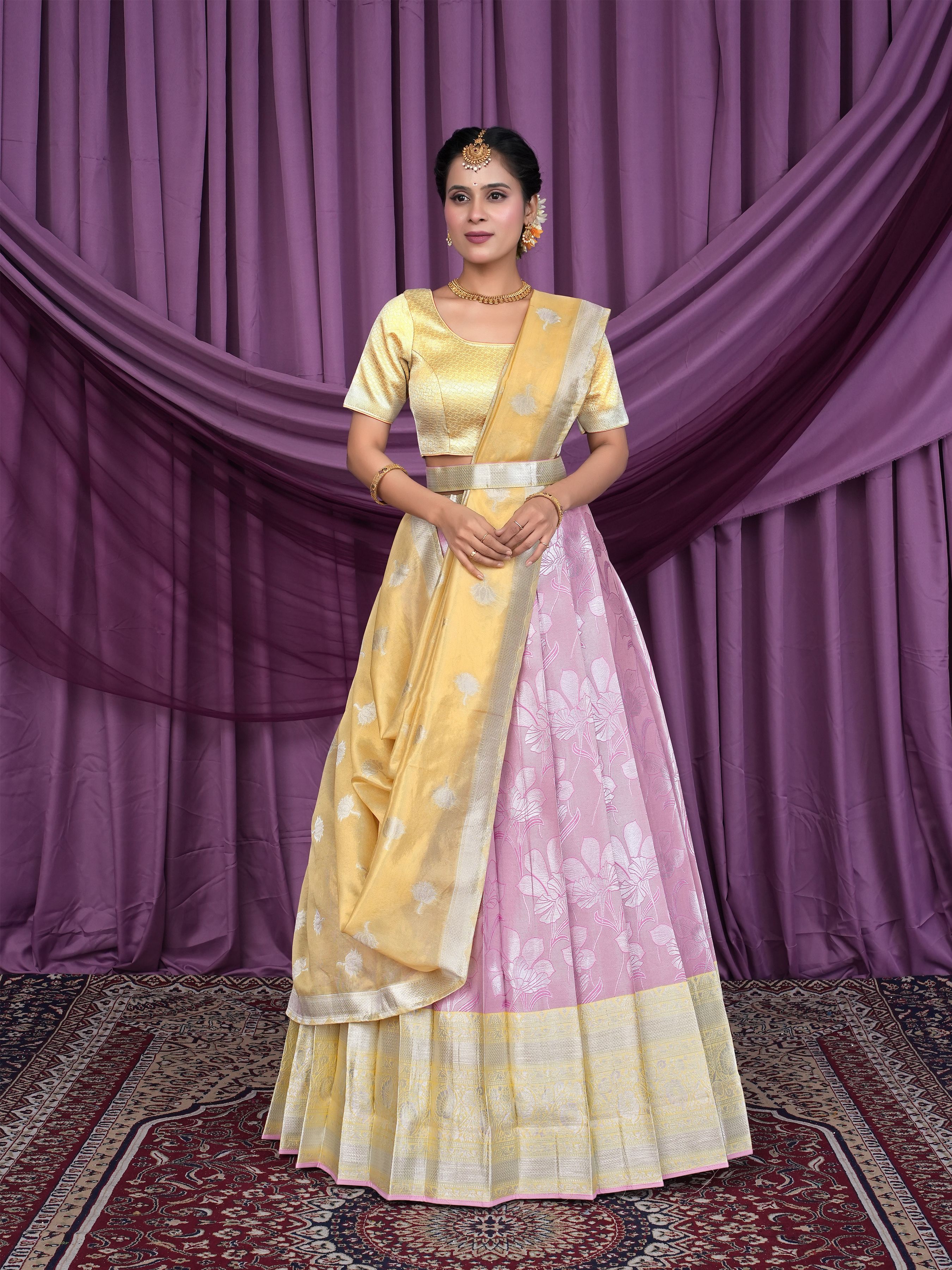 Elegant Woman in Traditional Sari Indoors · Free Stock Photo