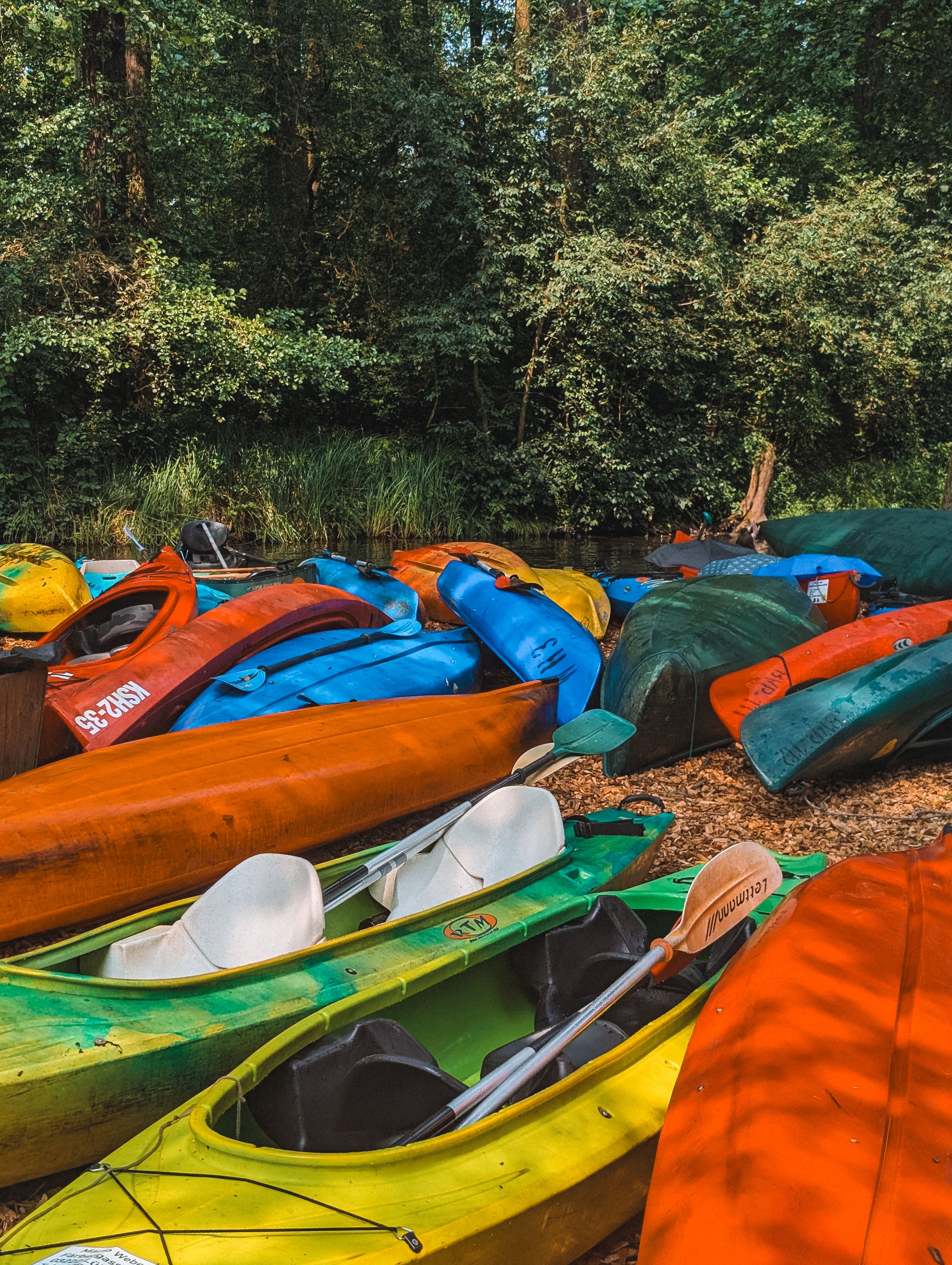 Colorful Canoes at Spreewald in Summer · Free Stock Photo